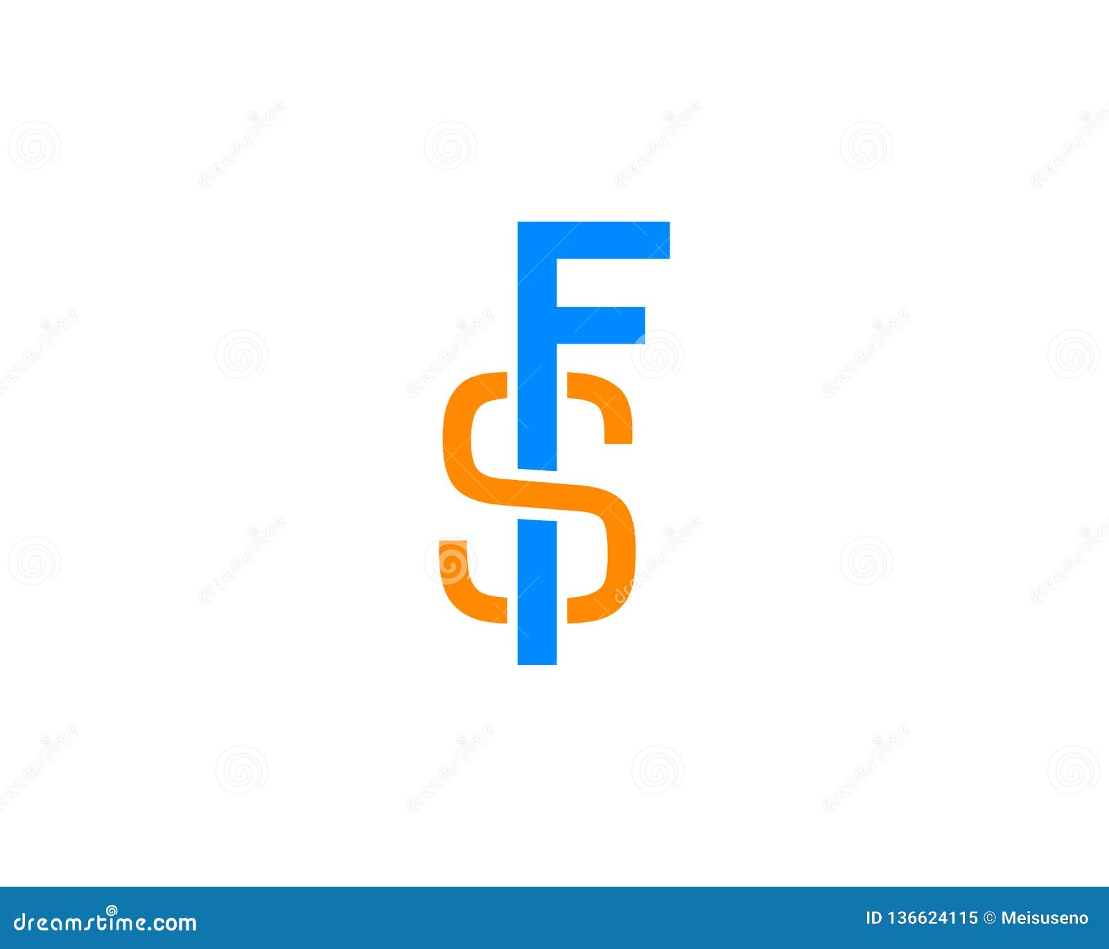 Letra Inicial FS Logo Template Design Ilustración del Vector ...