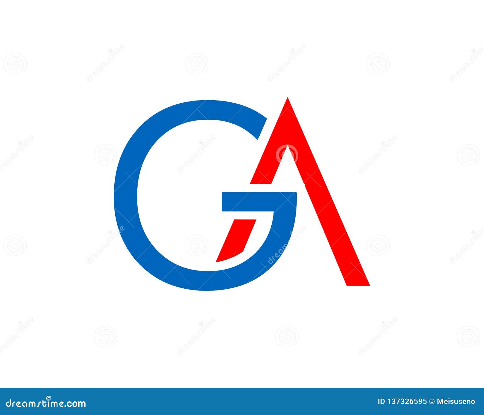 Letra Inicial GA Logo Template Design Ilustração do Vetor - Ilustração ...