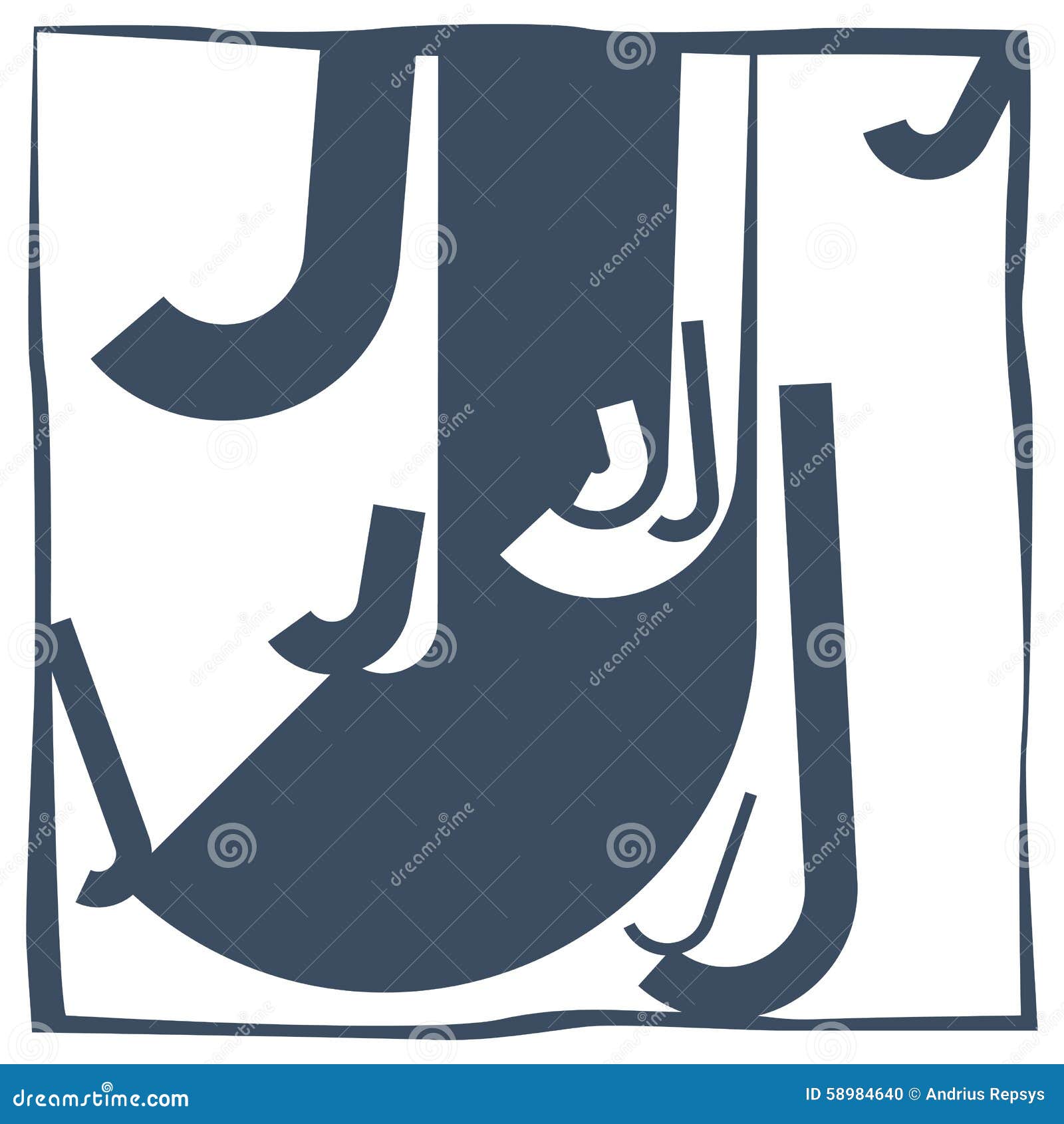 Letra inicial J ilustração do vetor. Ilustração de forma - 58984640