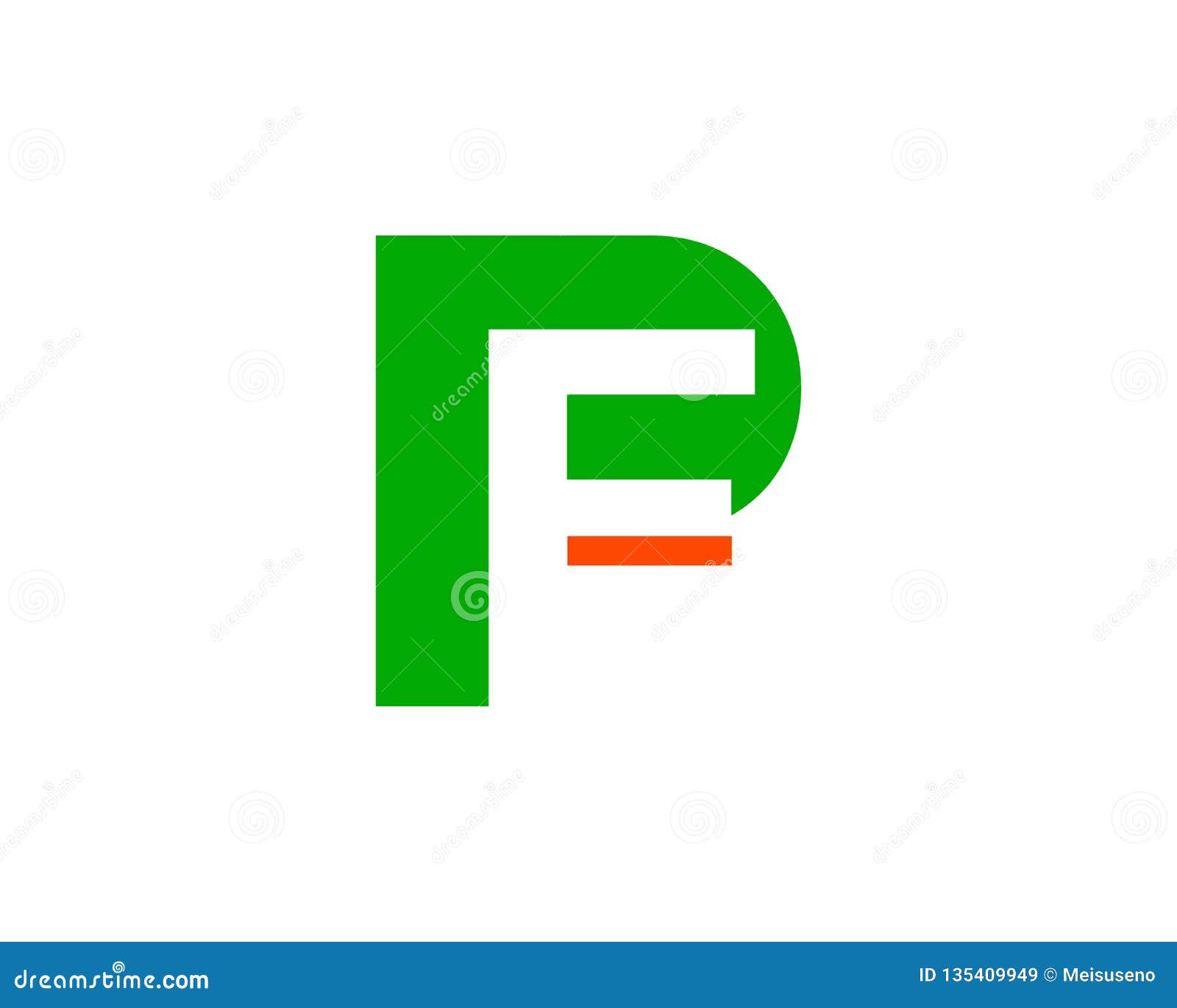 Letra Inicial PF Logo Template Vector Design Ilustración del Vector ...