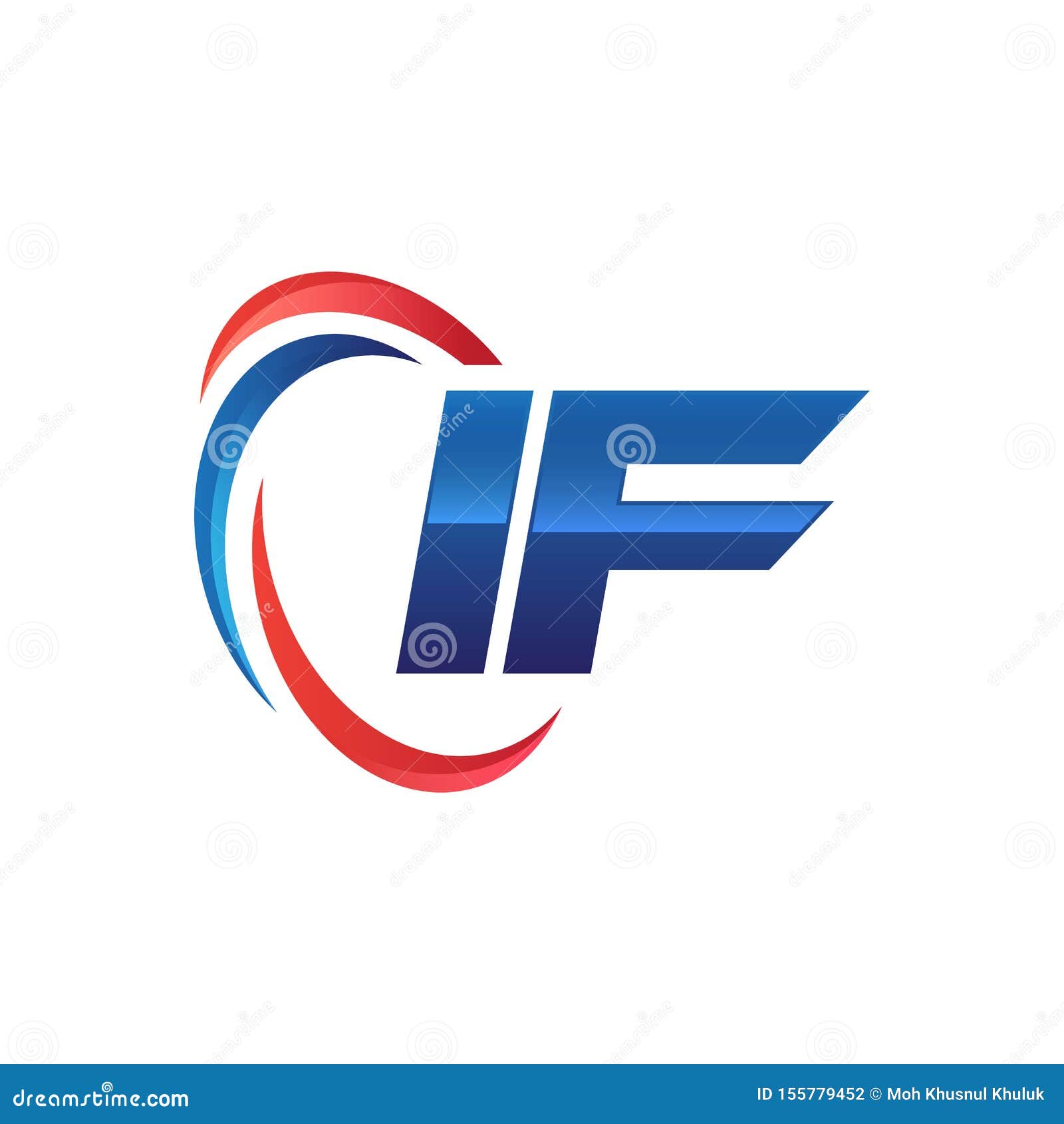 Letra Inicial Si Logotipo Swoosh Rojo Y Azul Ilustración Del Vector