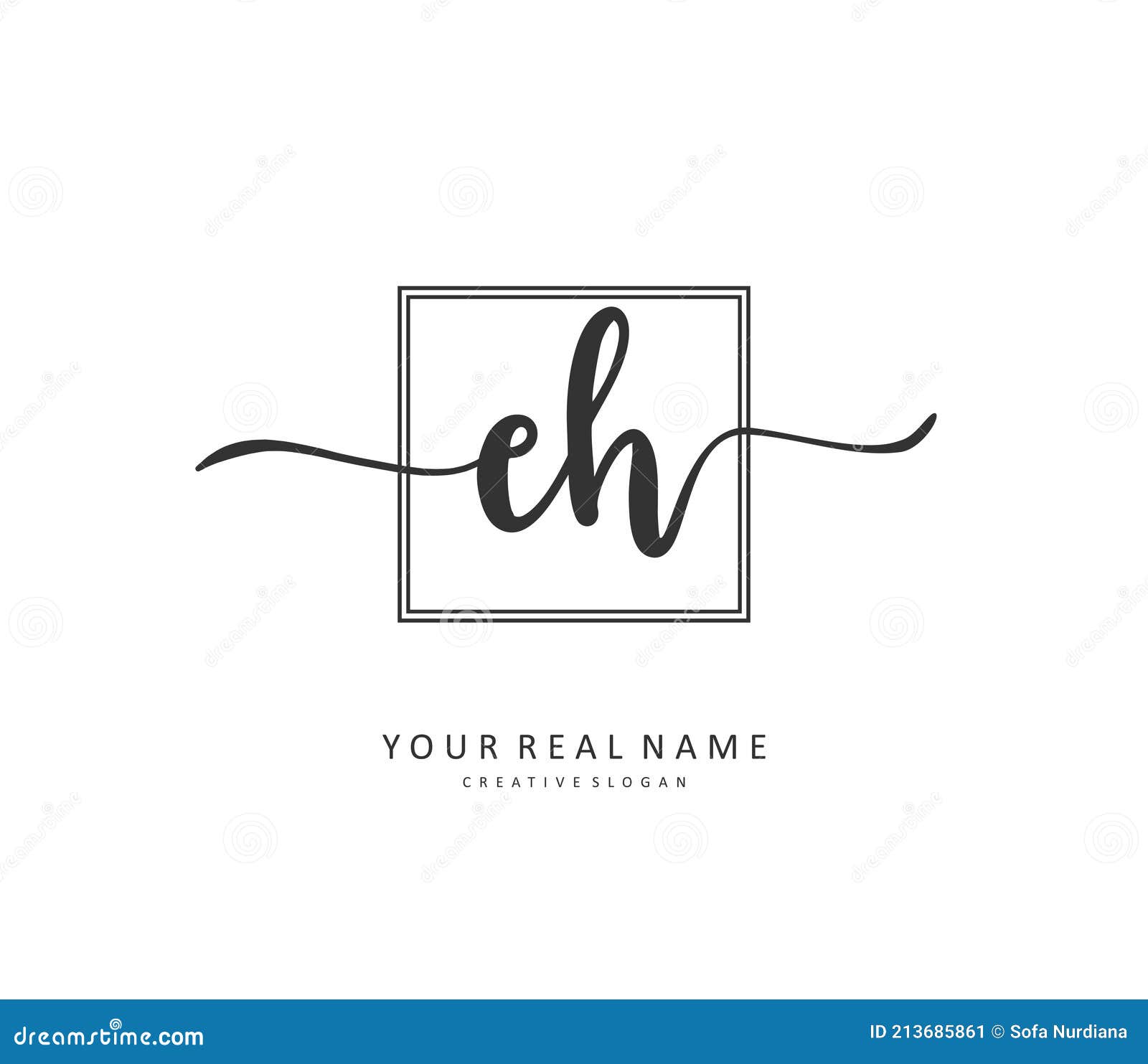 Escritura A Mano De Carta Inicial Y Logotipo De Firma Un Logotipo