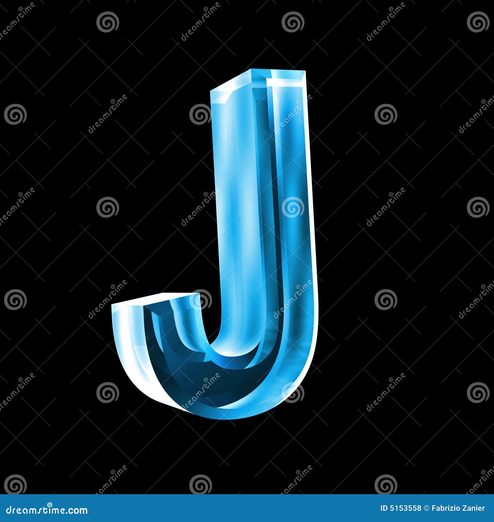 Letra J En El Vidrio Azul 3D Stock de ilustración - Ilustración de ...