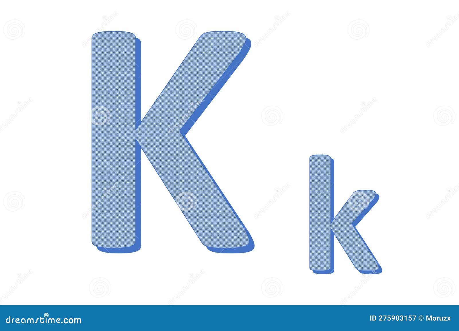 Letra K Azul Aislada En Blanco Stock De Ilustración Ilustración De
