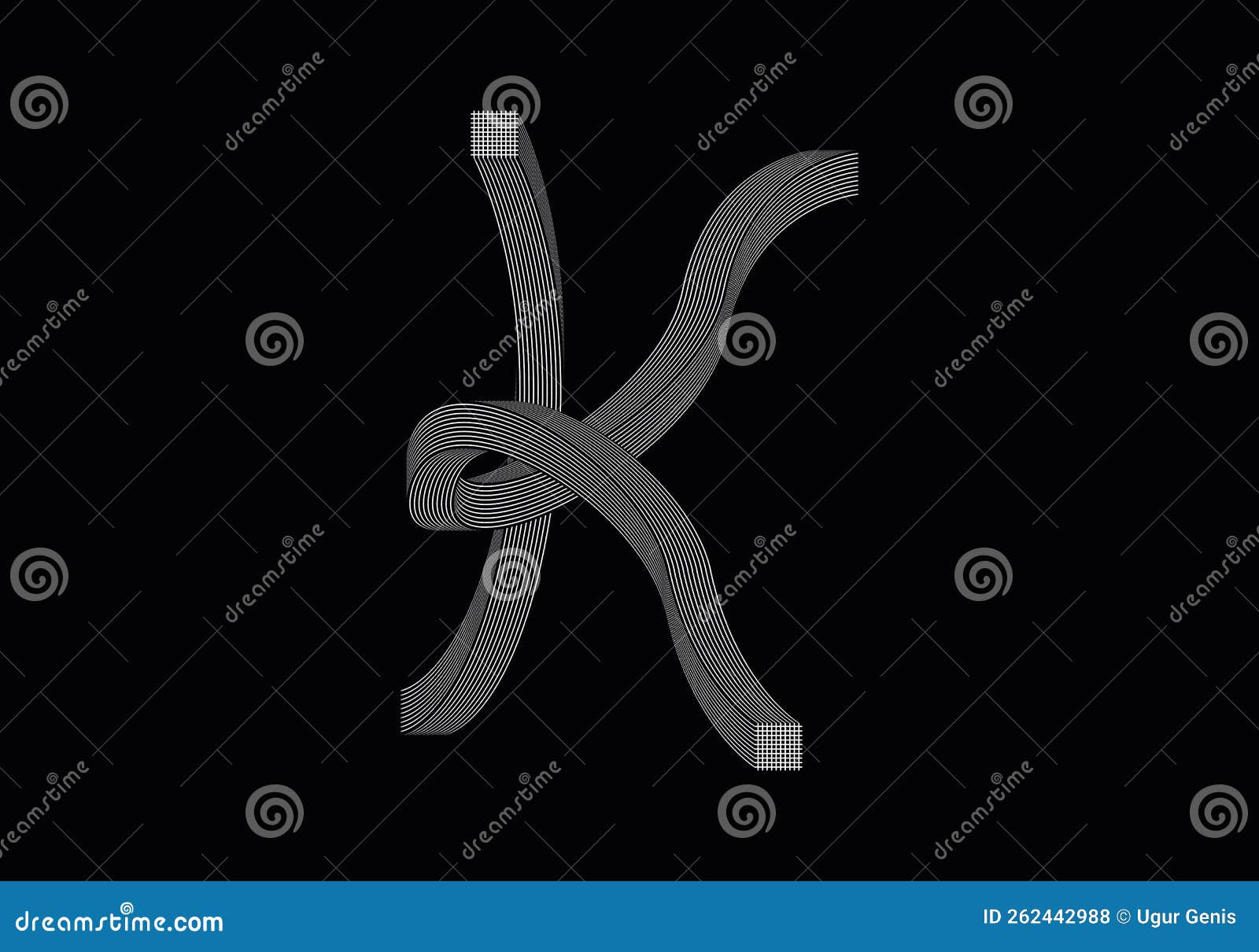 Letra K Manuscrita. Letra K Abstracta. Stock de ilustración ...