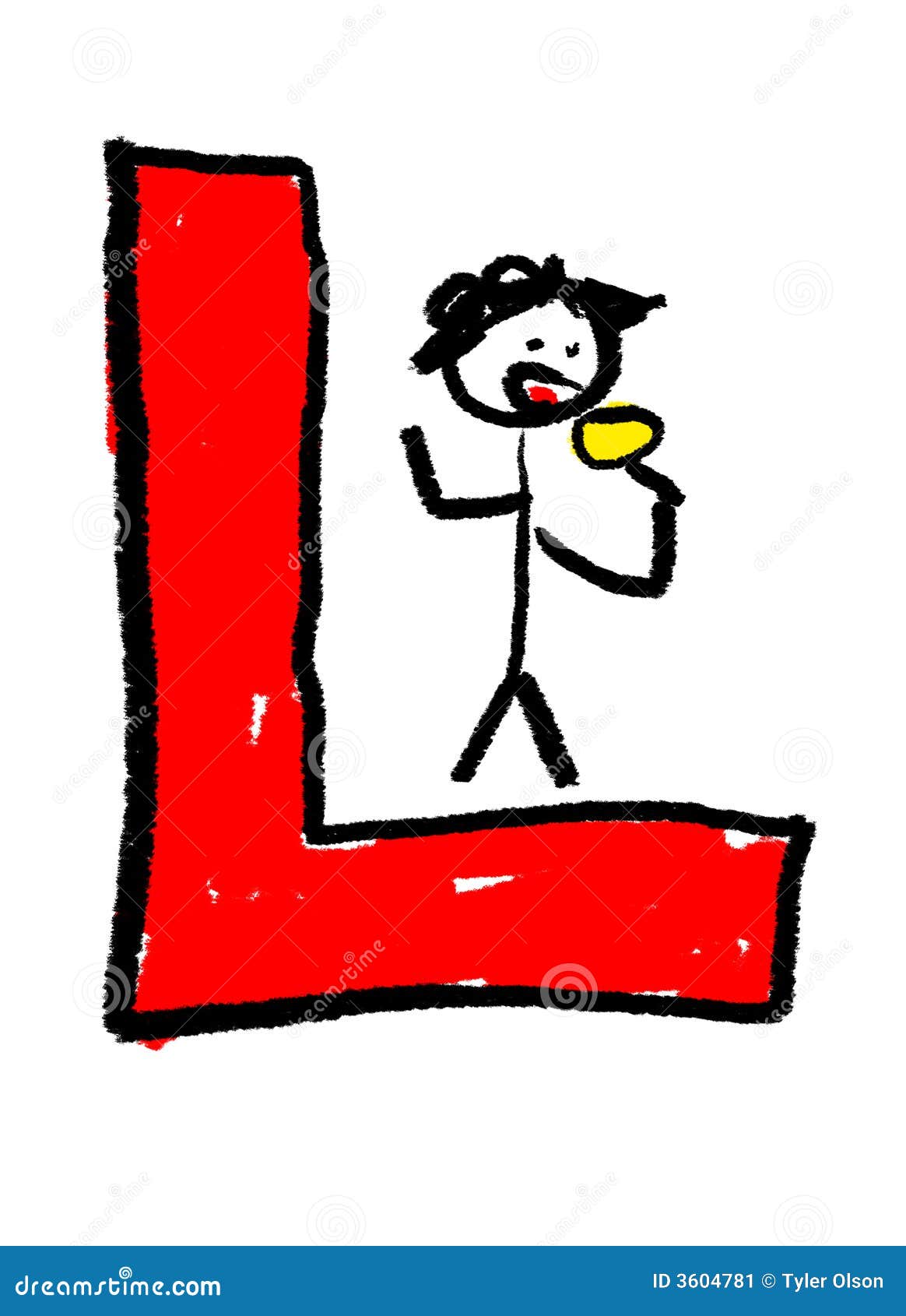 Letra L stock de ilustración. Ilustración de encanto, escuela - 3604781