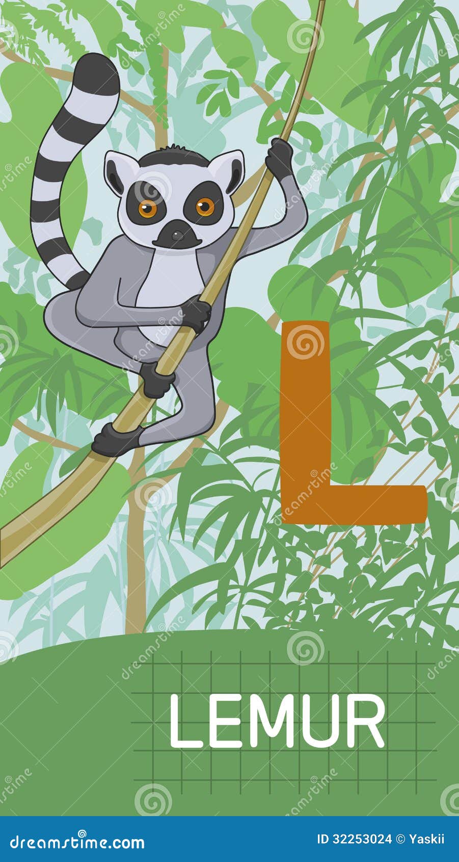 Letra L, ABC animal ilustração do vetor. Ilustração de decorativo ...