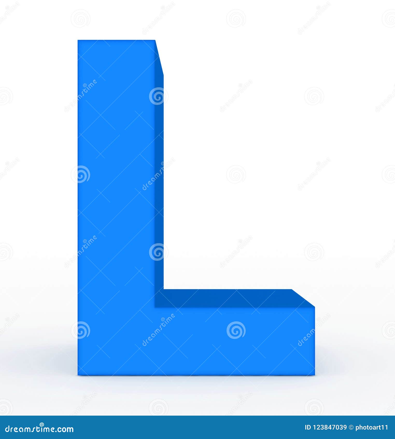 Letra L Azul De 3d Aislado En Blanco Stock de ilustración - Ilustración ...