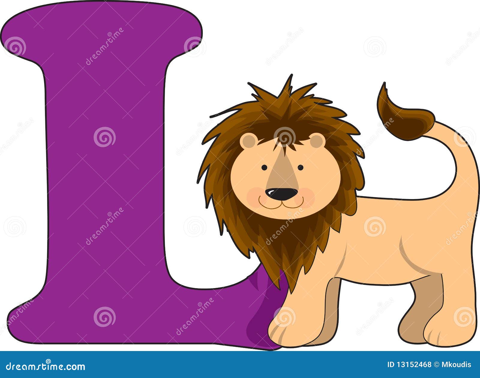 Letra L con un león ilustración del vector. Ilustración de acortar ...