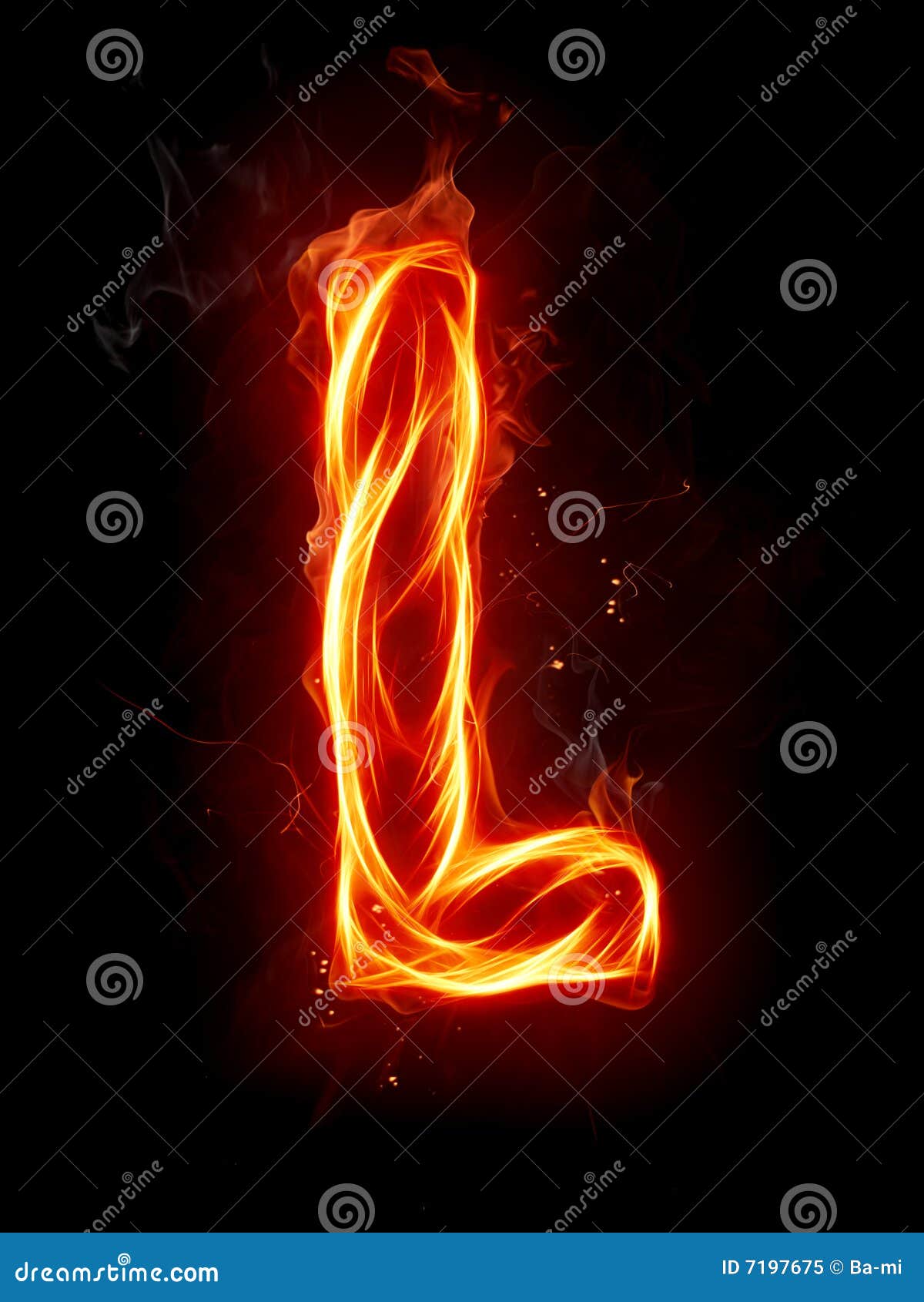 Letra L del fuego stock de ilustración. Ilustración de humo - 7197675