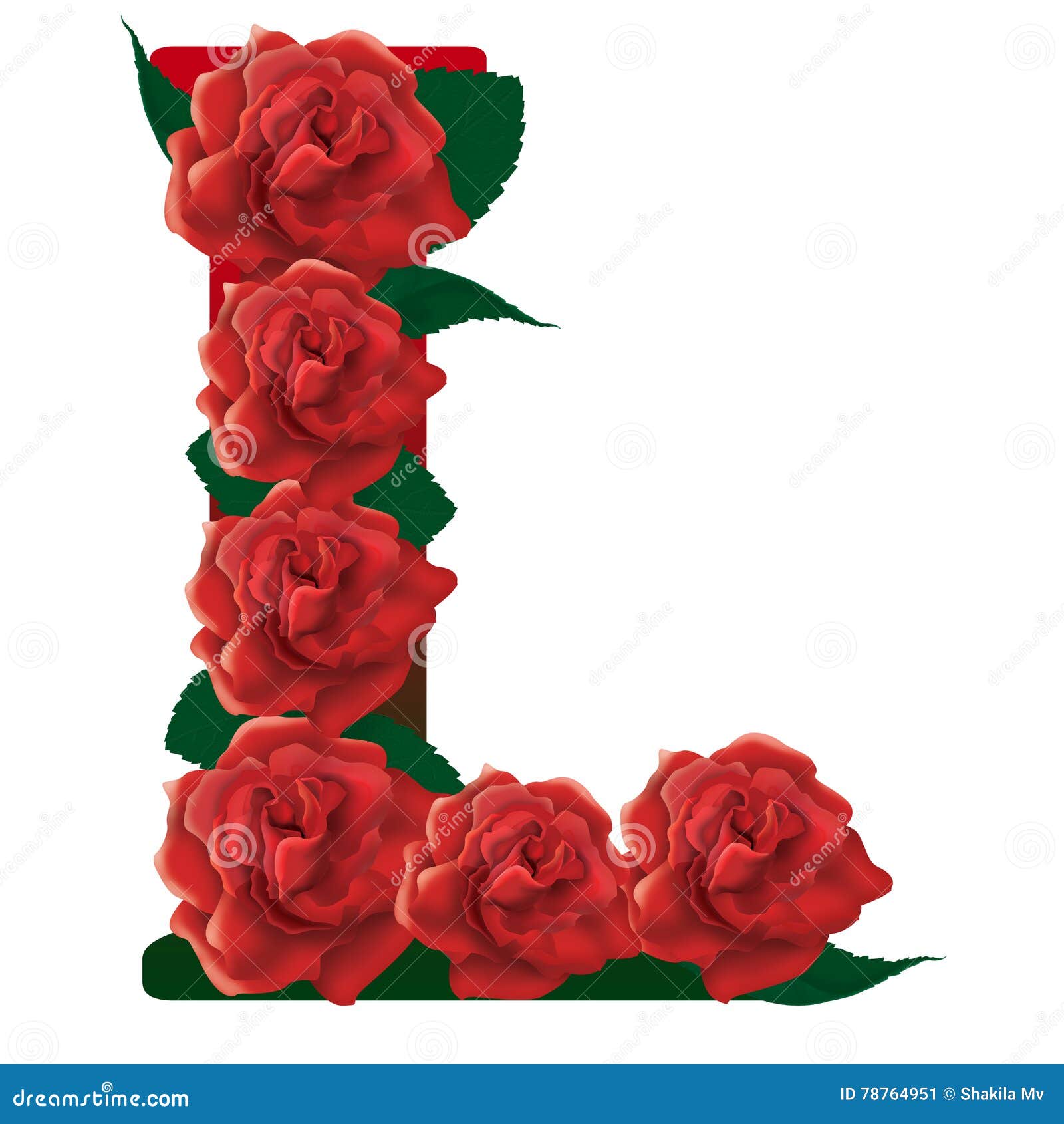 Letra L Ejemplo De Las Rosas Rojas Imagen de archivo - Ilustración de ...
