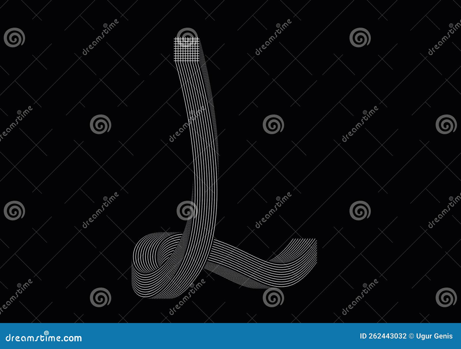 Letra L Manuscrita. Letra L Abstracta. Stock de ilustración ...