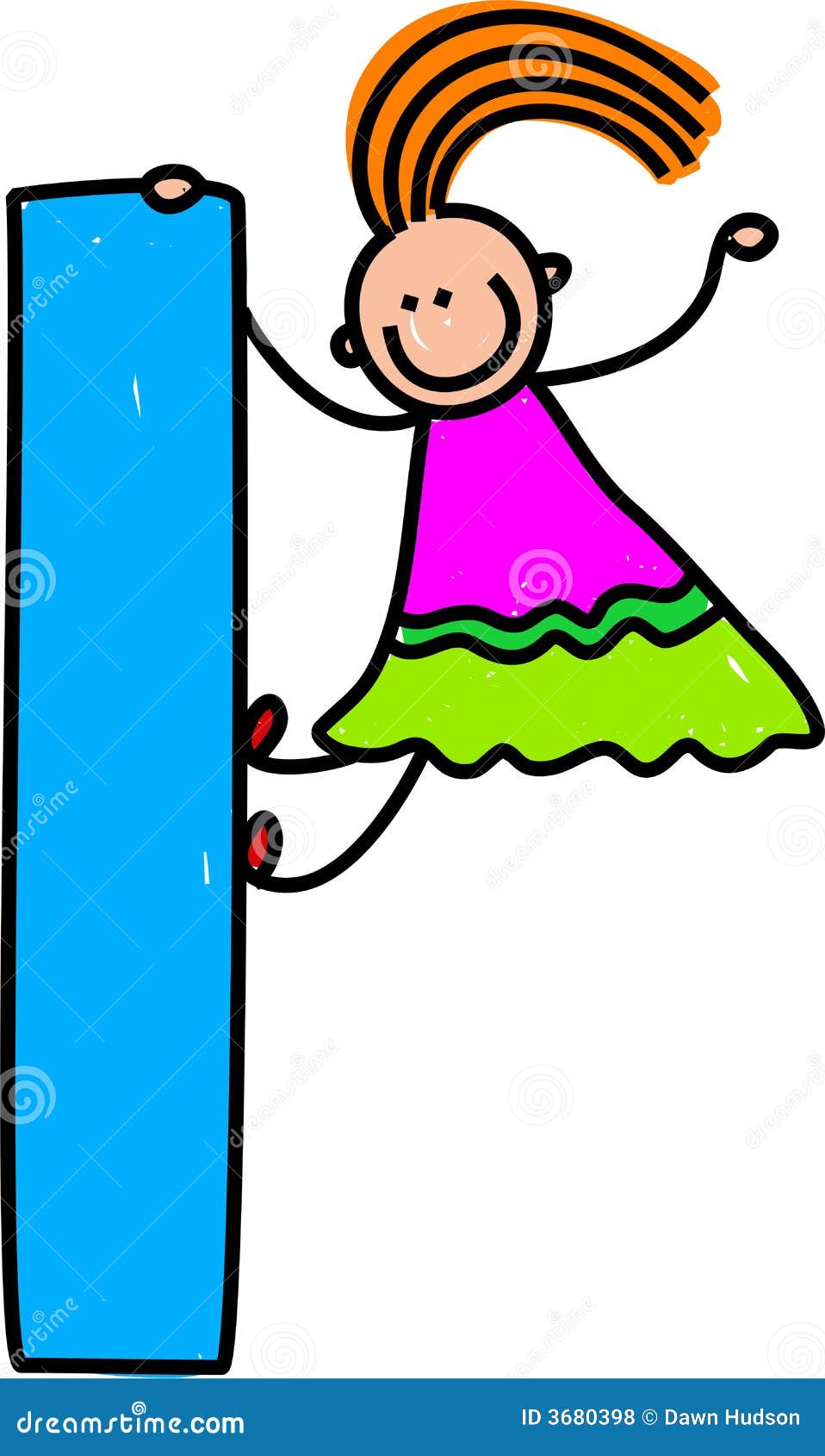 Letra L muchacha ilustración del vector. Ilustración de muchacha - 3680398