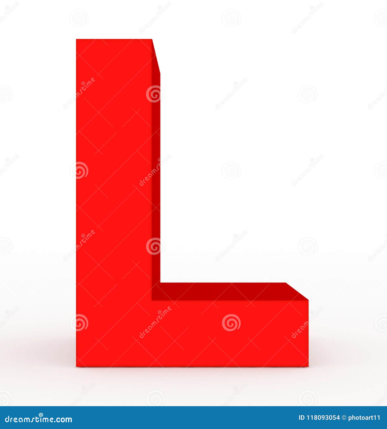 Letra L Rojo De 3d Aislado En Blanco Stock de ilustración - Ilustración ...