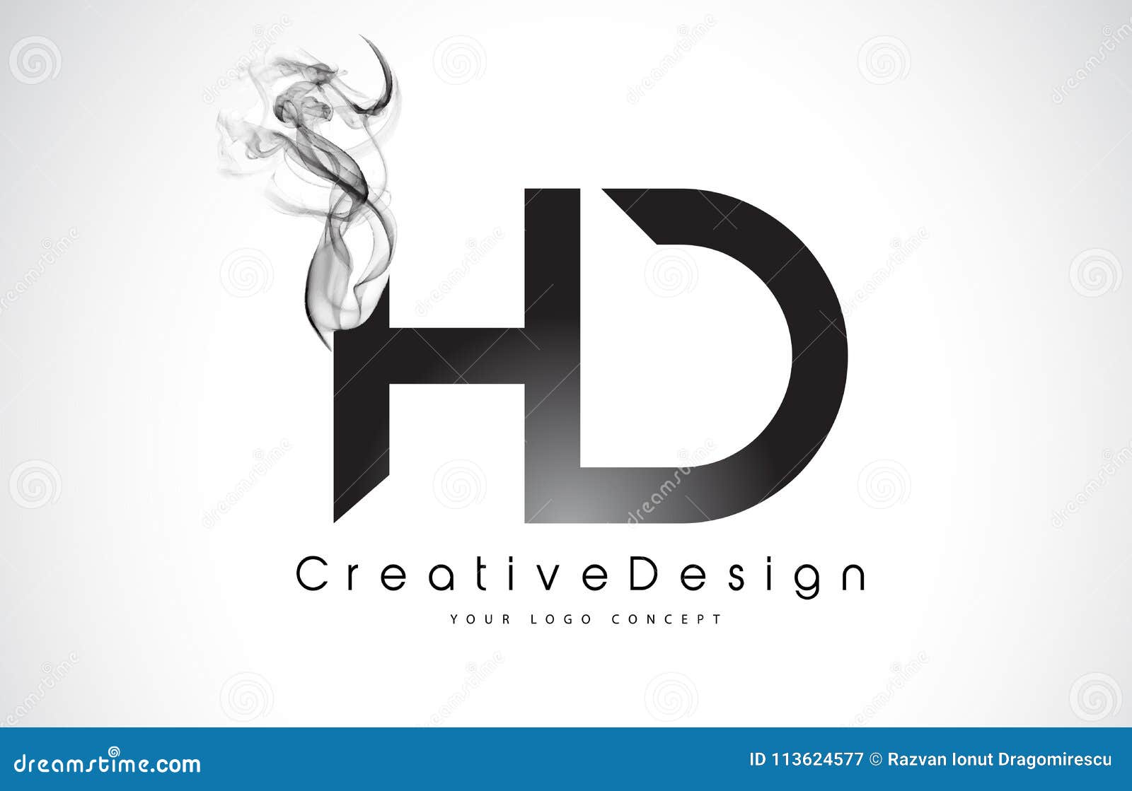 Letra Logo Design De HD Con Humo Negro Ilustración del Vector ...