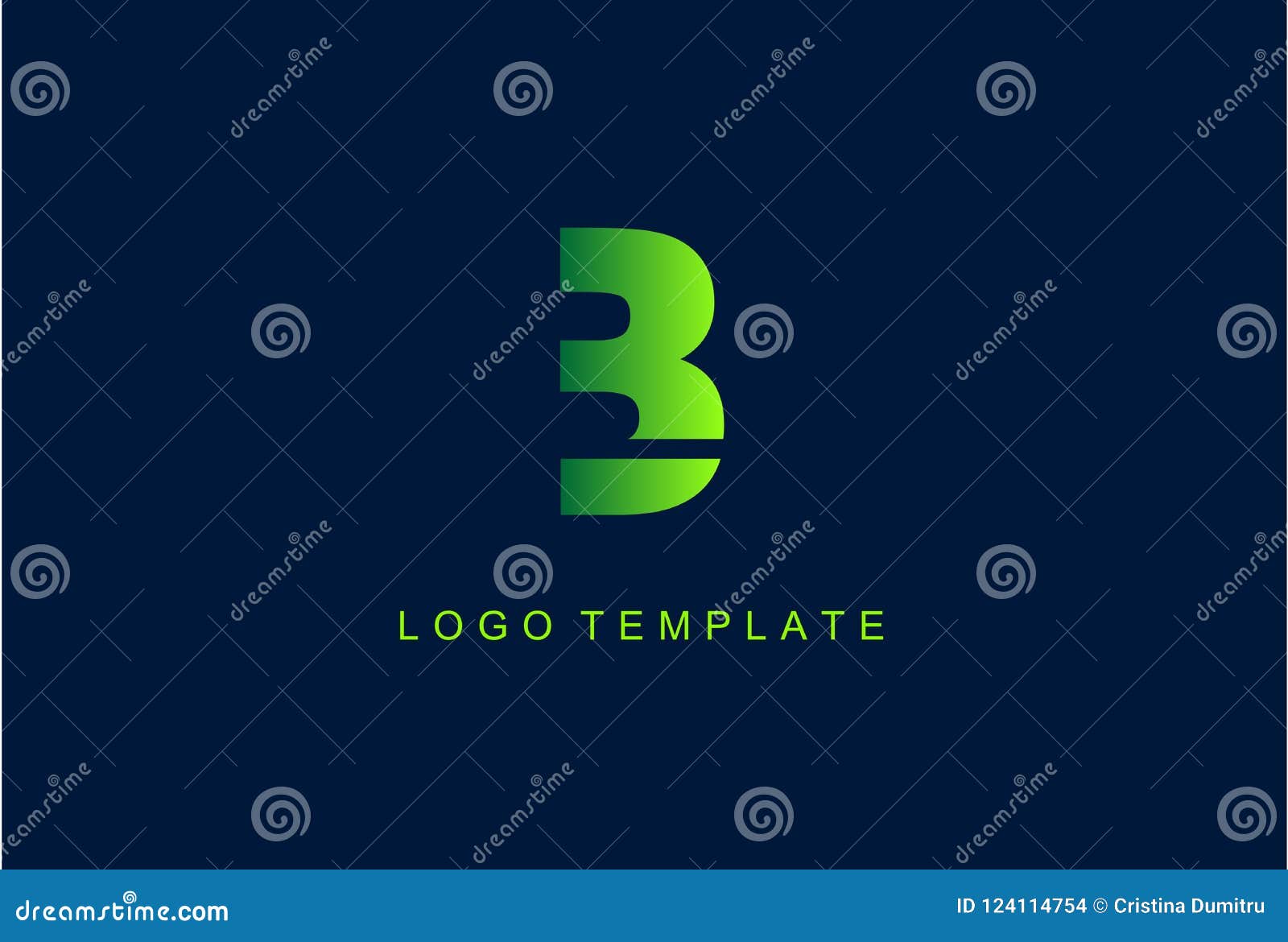 Letra Logo Design Vector Del Verde De B Stock de ilustración ...