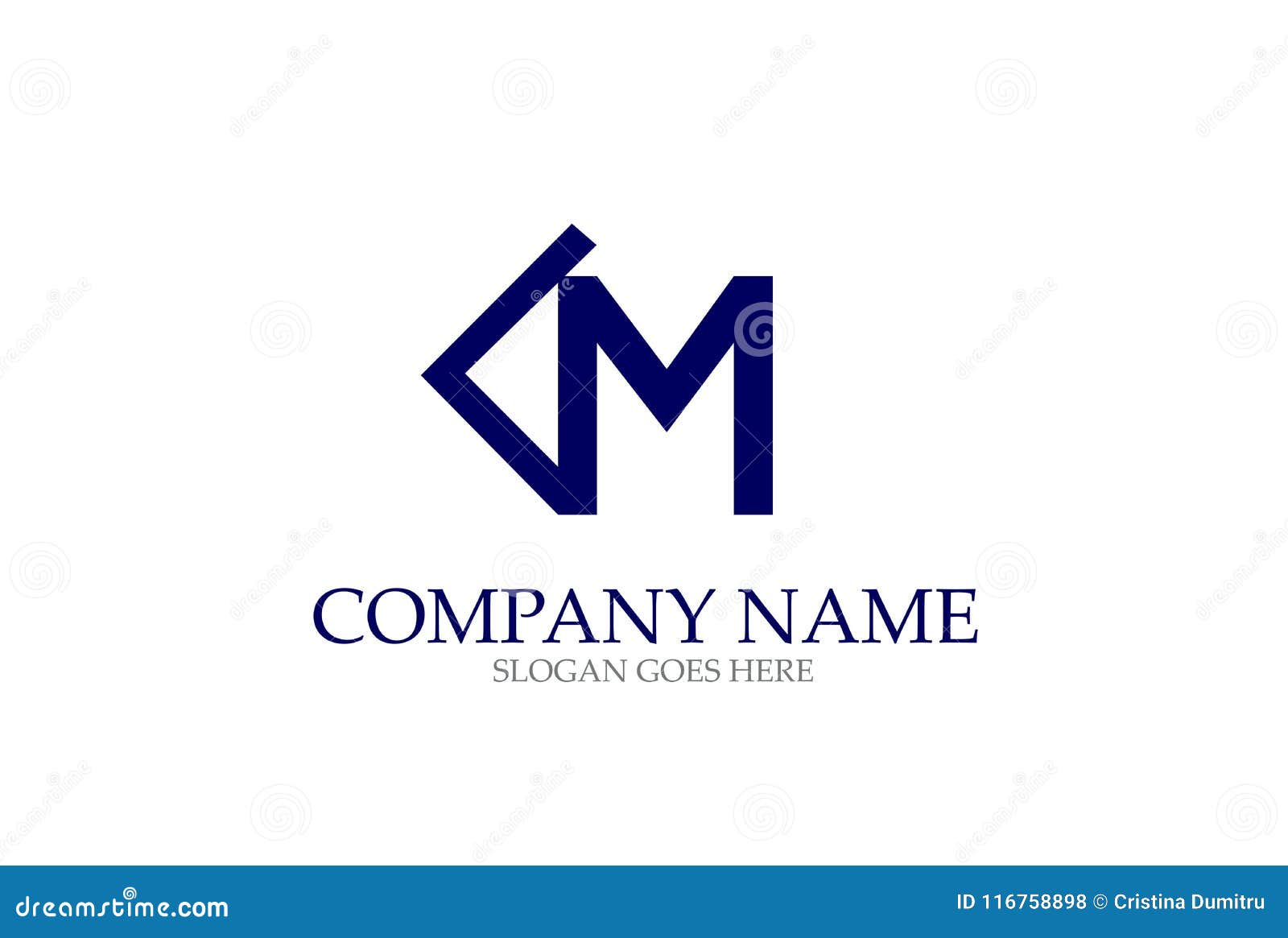 Letra M Abstract Initial Logo Design Vector Ilustración del Vector ...