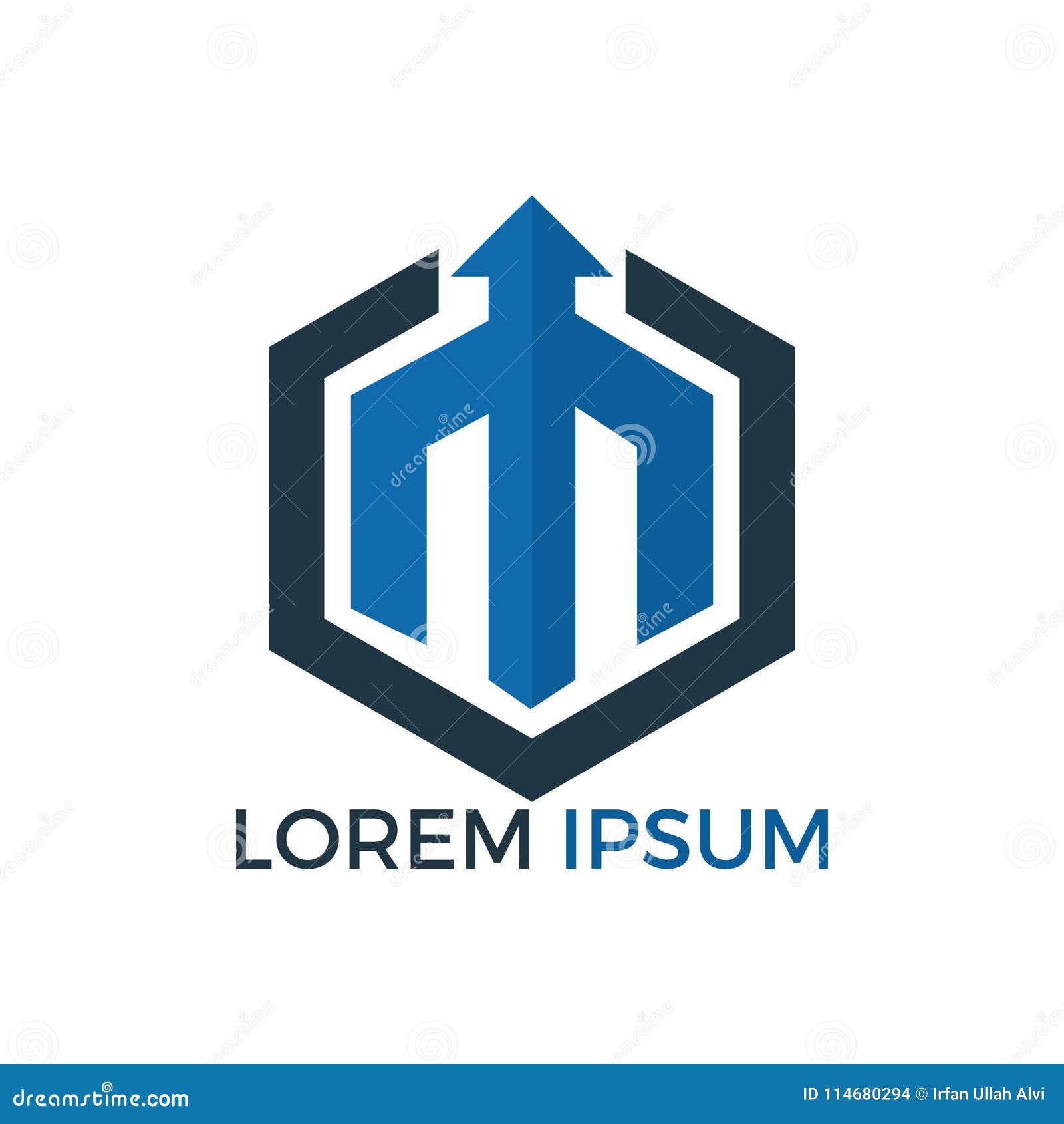 Letra M Con La Flecha Encima De La Muestra Stock de ilustración ...