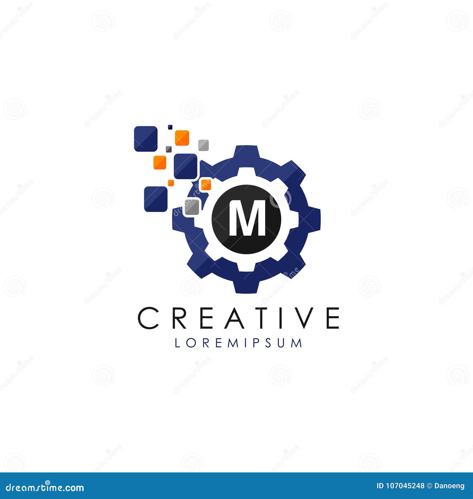 Letra M Data Digital Gear Logo Vetora Ilustração Stock - Ilustração de ...