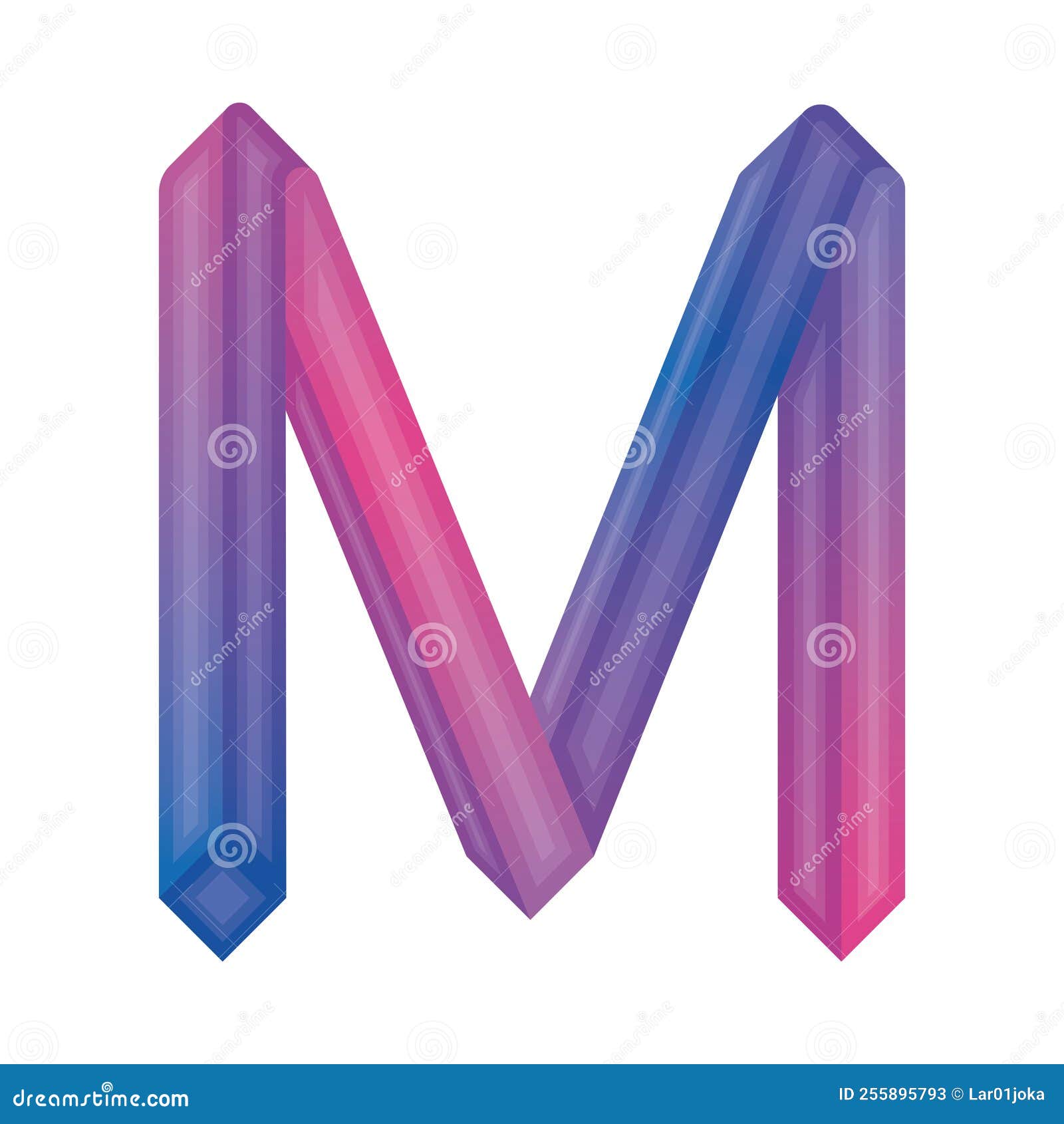 Letra M De Color Aislado Con Vector De Efecto 3d Ilustración del Vector ...