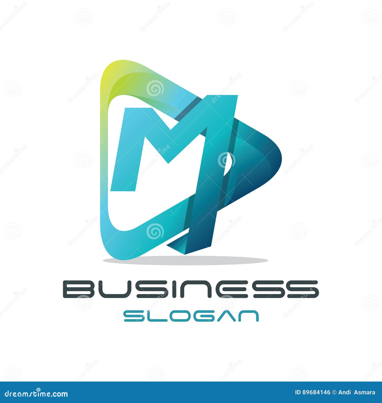 Letra M Media Logo ilustración del vector. Ilustración de extracto ...