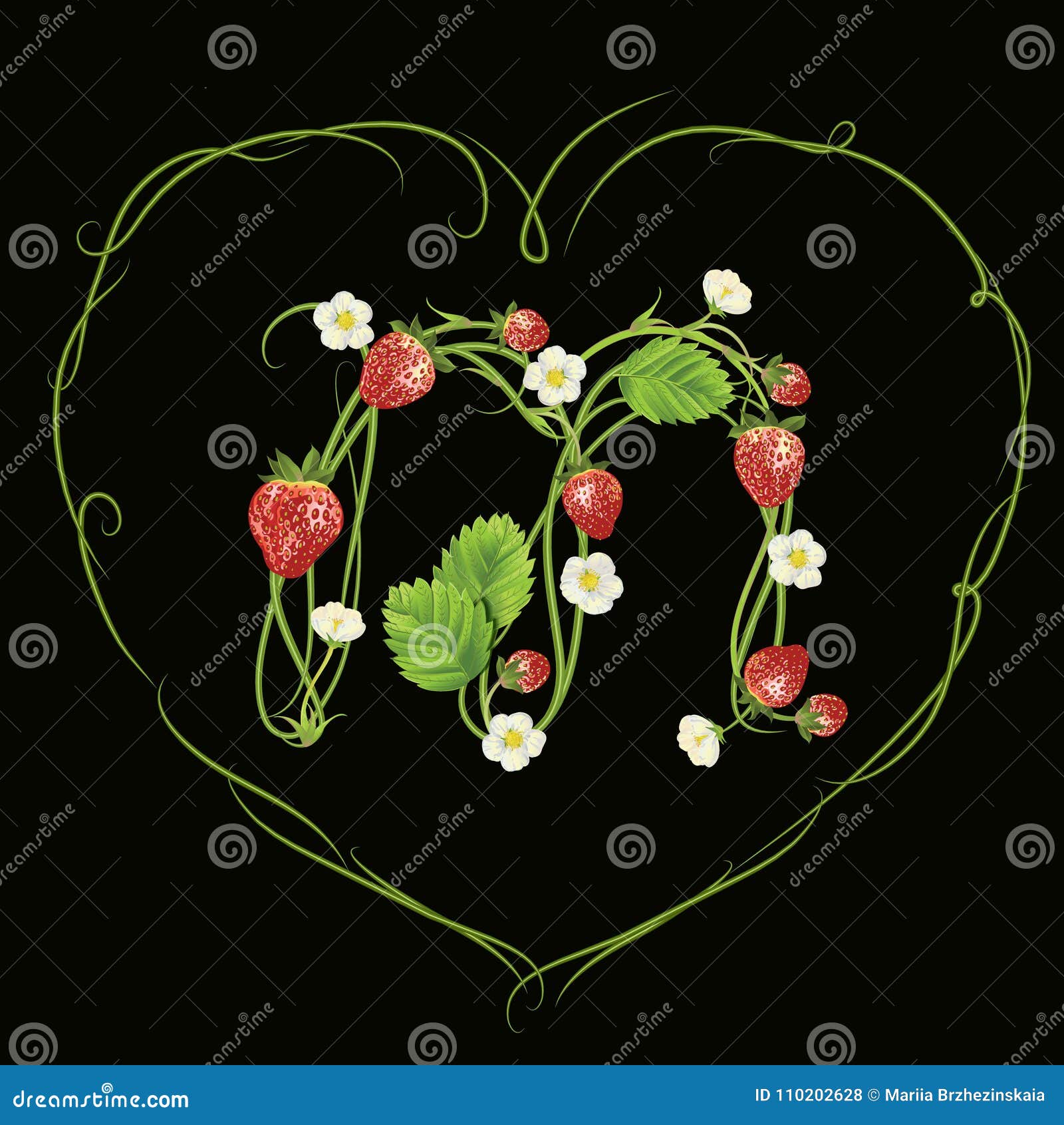 Letra M No Estilo Da Morango Ilustração do Vetor - Ilustração de ...