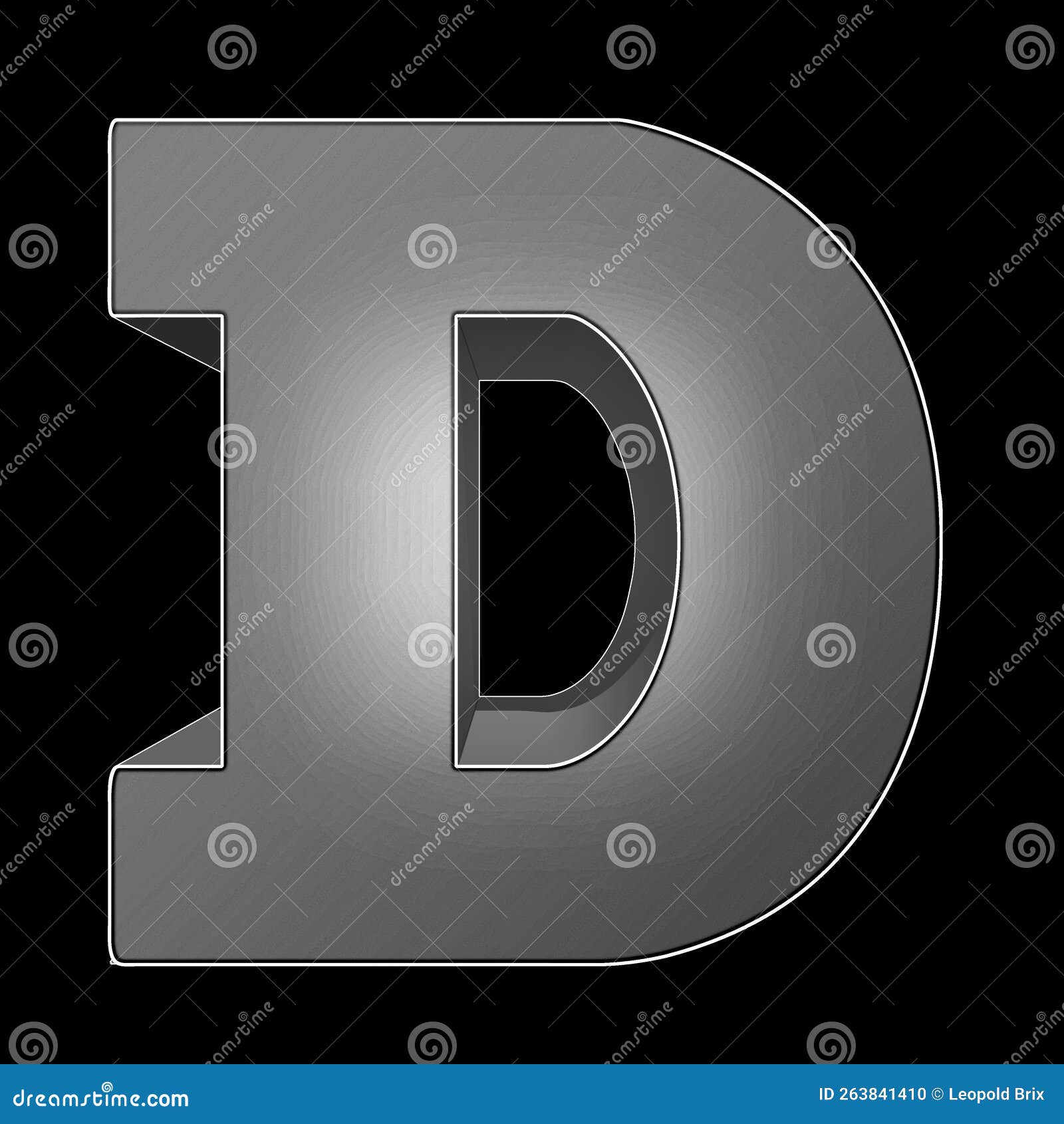 Letra mayúscula d en 3d stock de ilustración. Ilustración de inicial ...