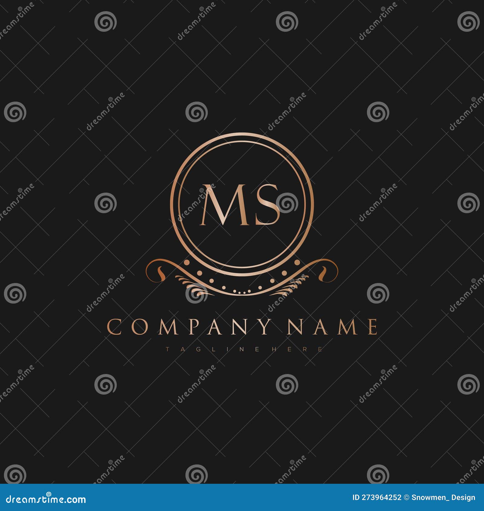 Letra Ms Inicial Com Modelo De Logotipo De Luxo Real Ilustração do ...