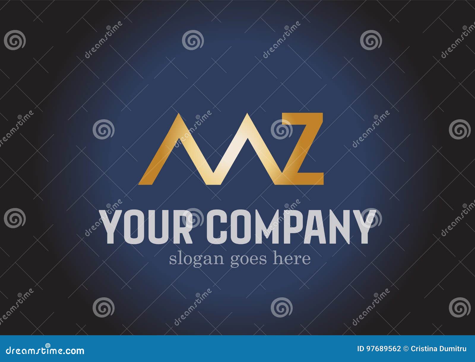 Letra MZ Logo Design Vetora Dourado Ilustração do Vetor - Ilustração de ...