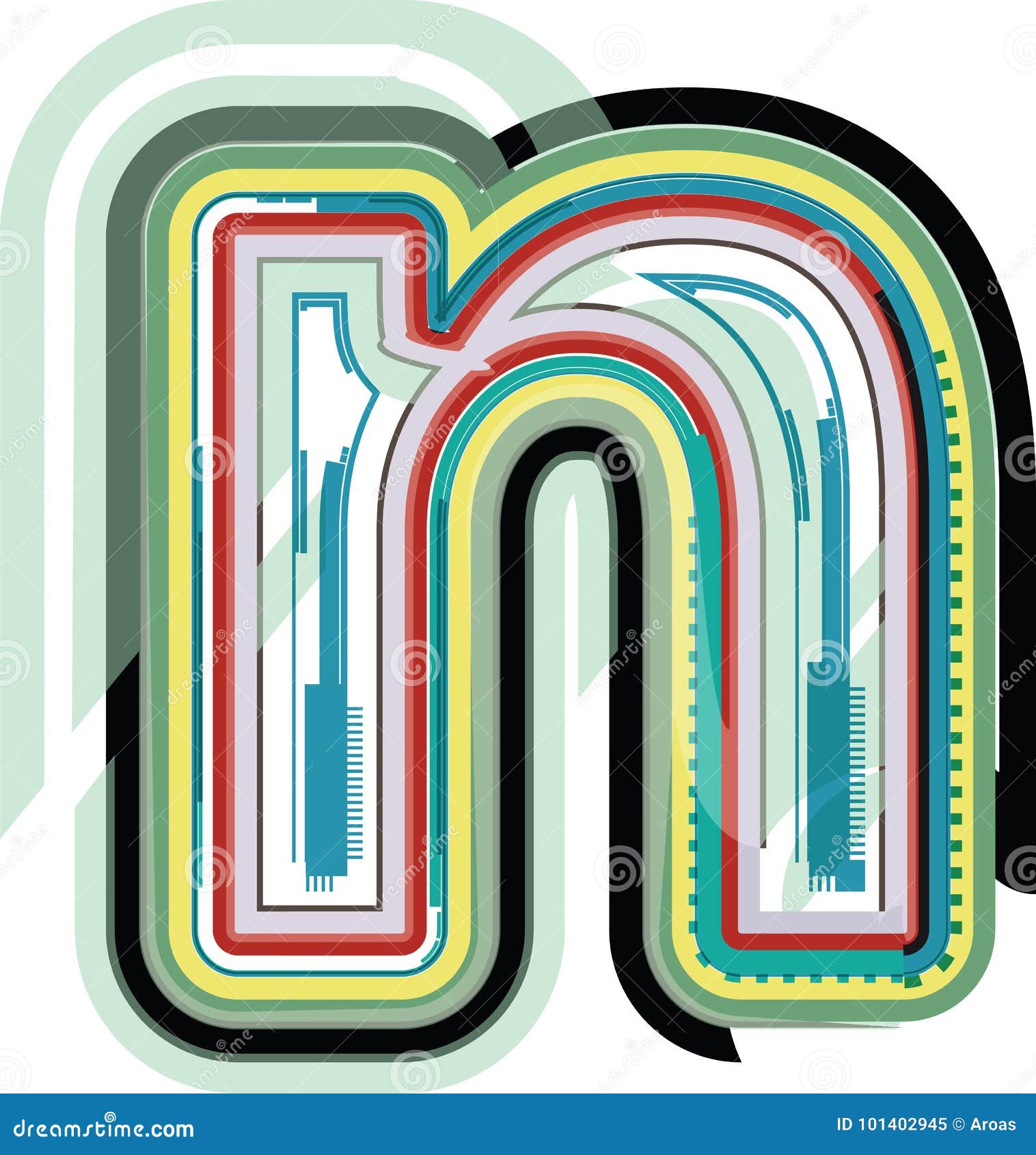 Letra n colorida abstrata ilustração do vetor. Ilustração de quadro ...