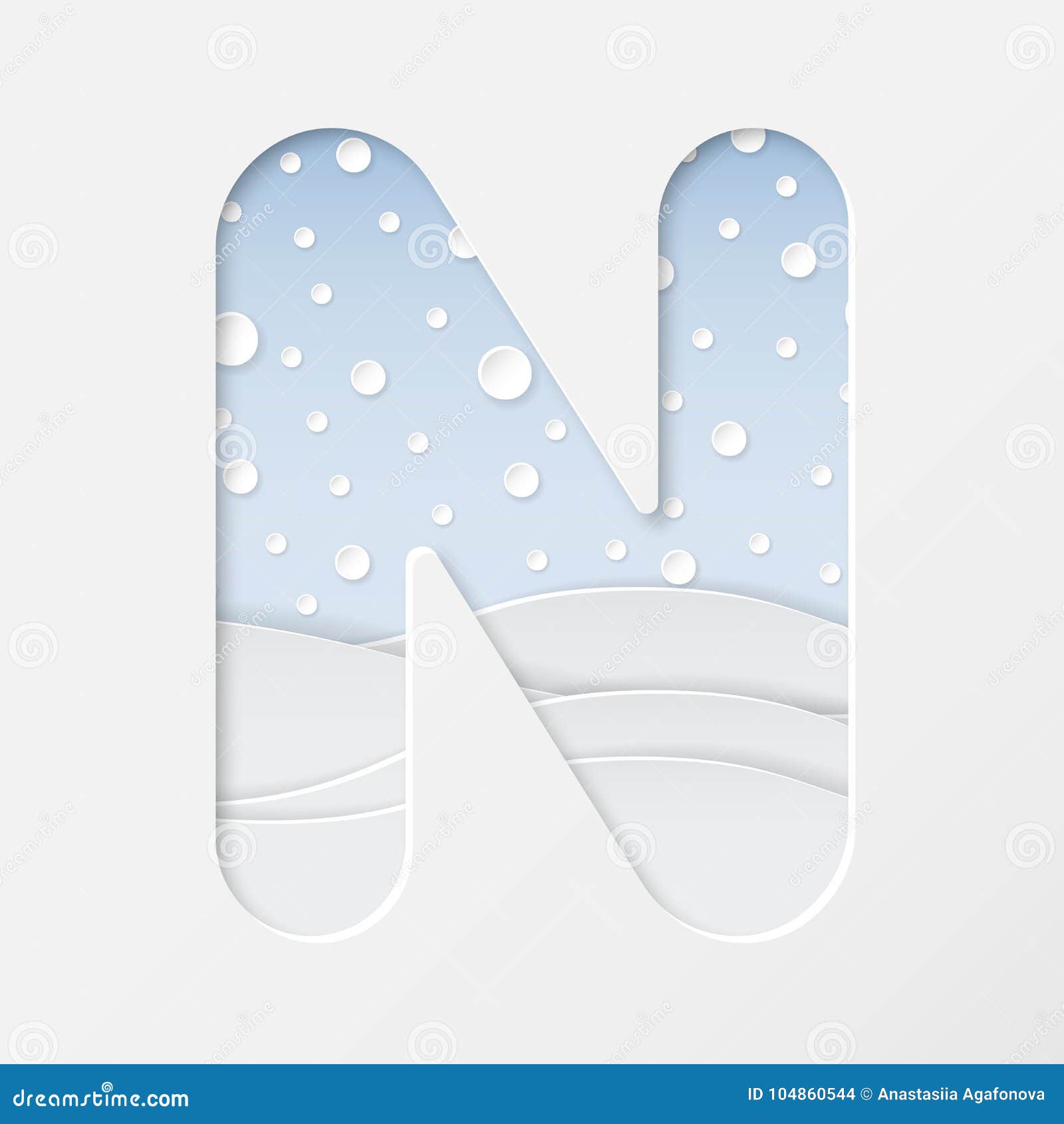 Letra N Del Corte Del Papel Ilustración del Vector - Ilustración de ...