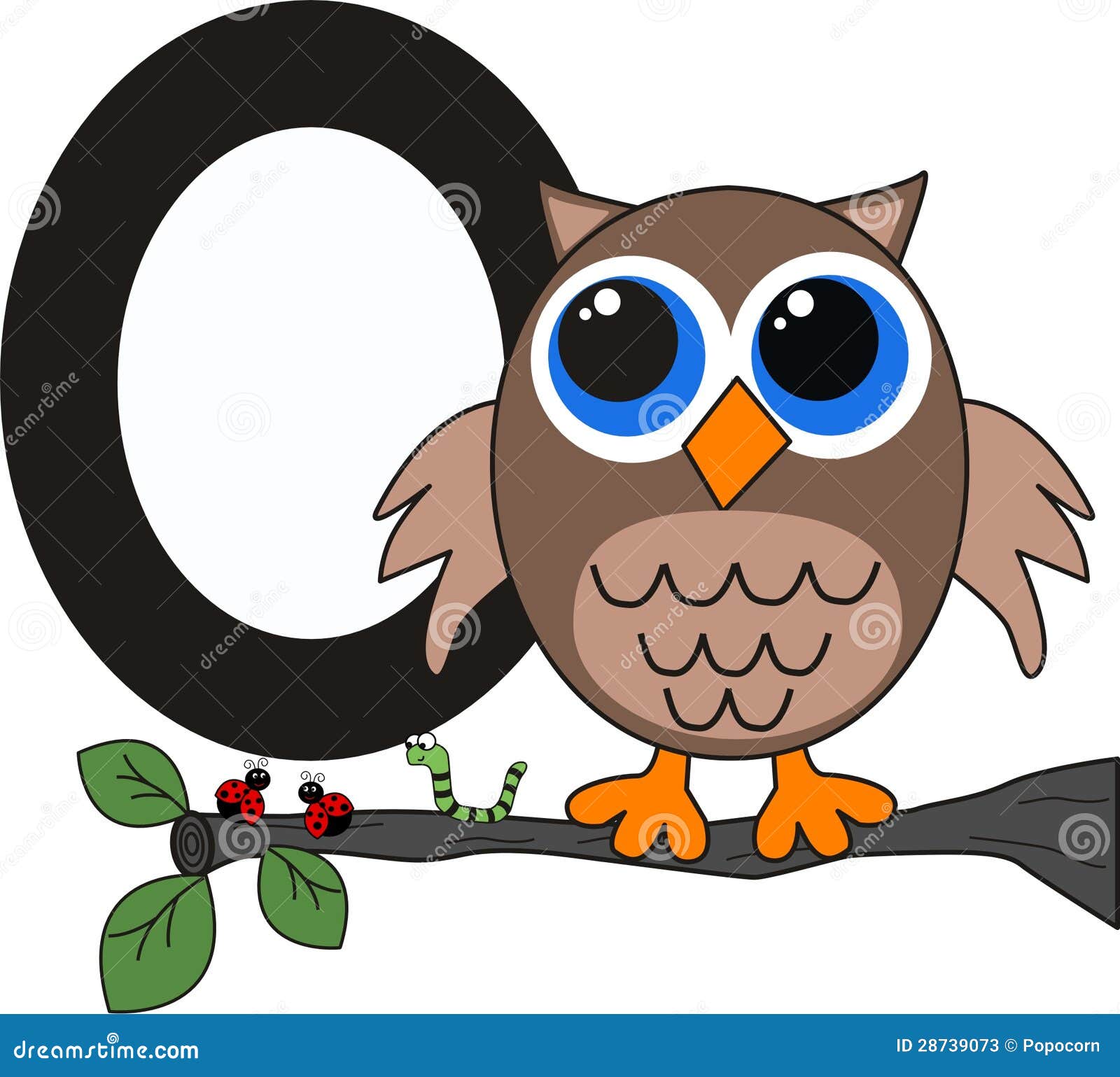Letra O como búho stock de ilustración. Ilustración de micro - 28739073