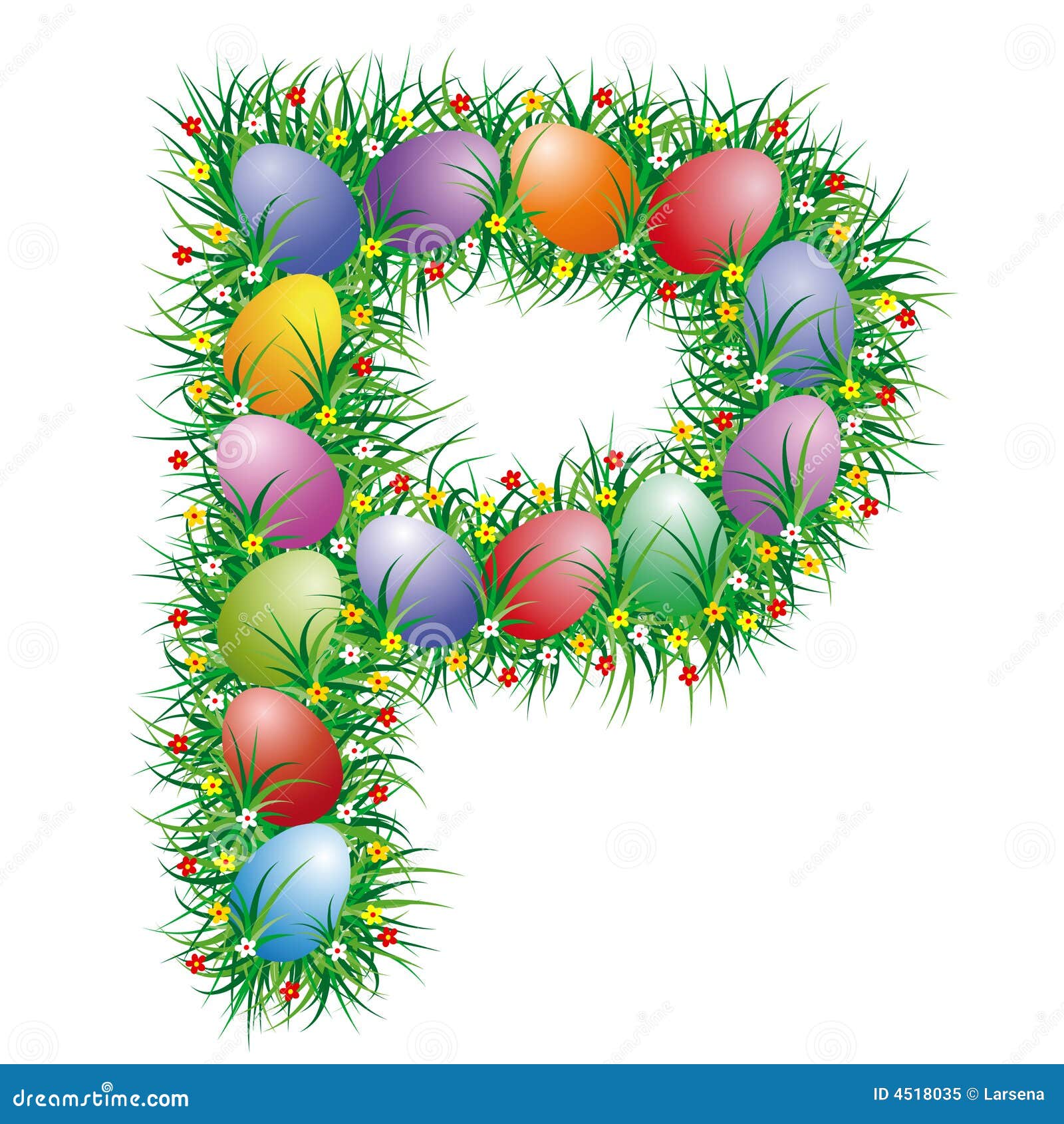 Letra P de Pascua ilustración del vector. Ilustración de flor - 4518035