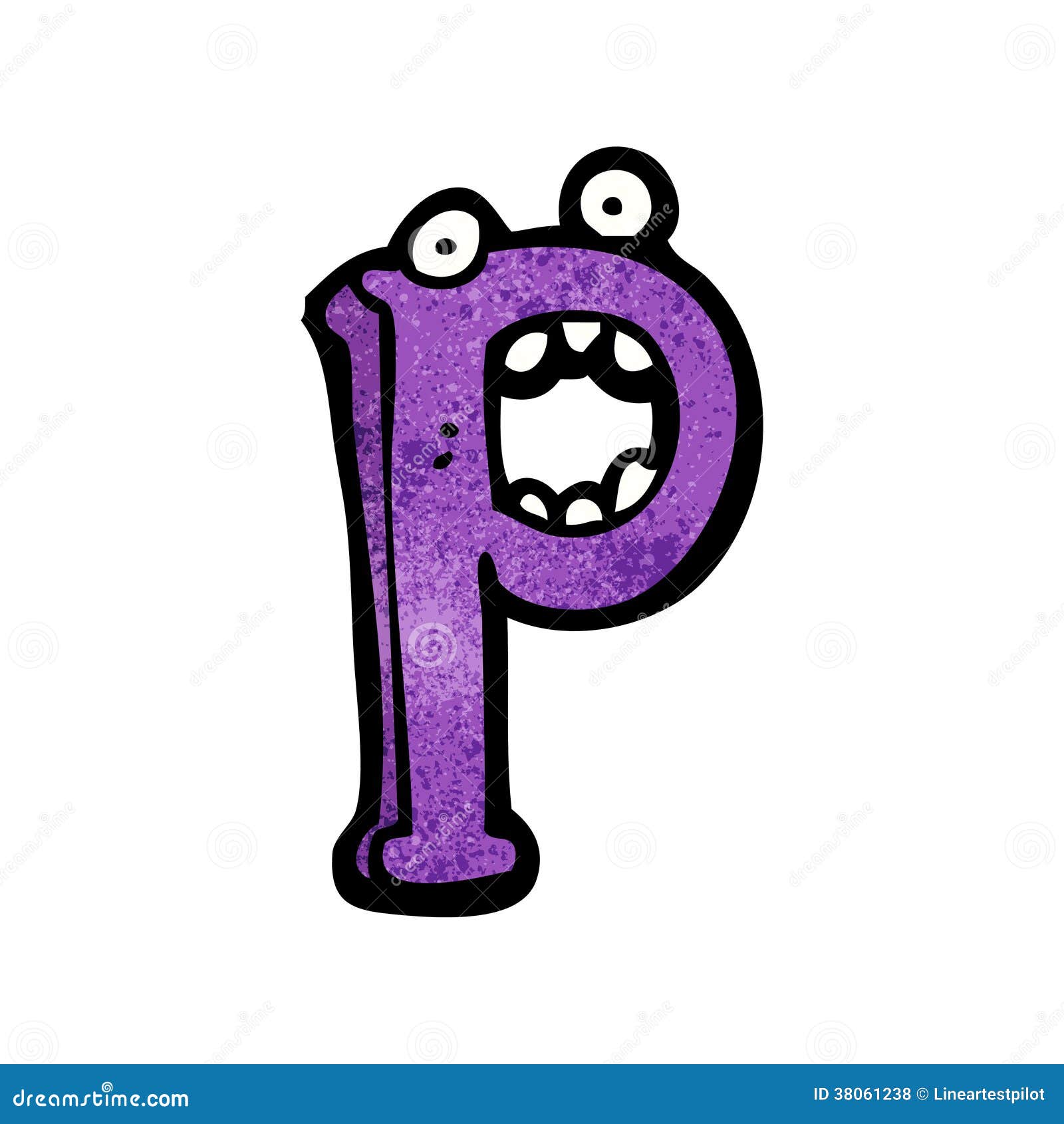 Letra P Dos Desenhos Animados Ilustração do Vetor - Ilustração de ...