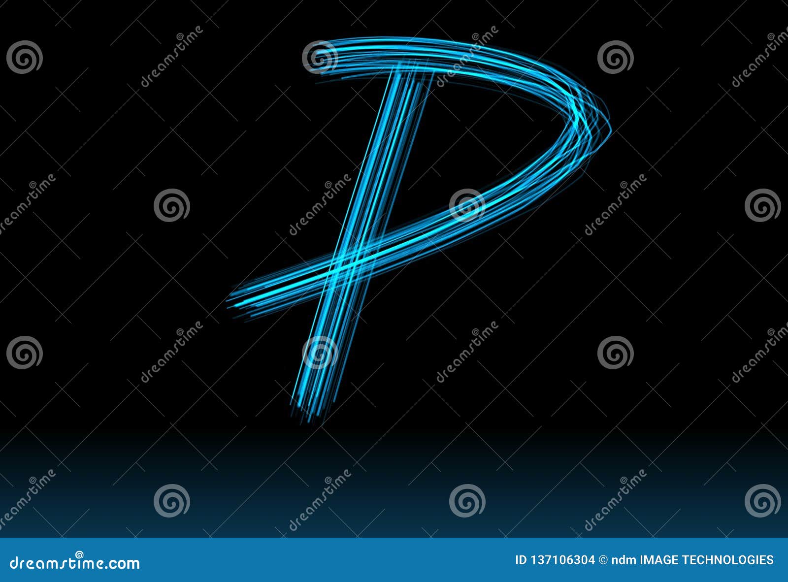 Letra P en Backgroun negro stock de ilustración. Ilustración de ...