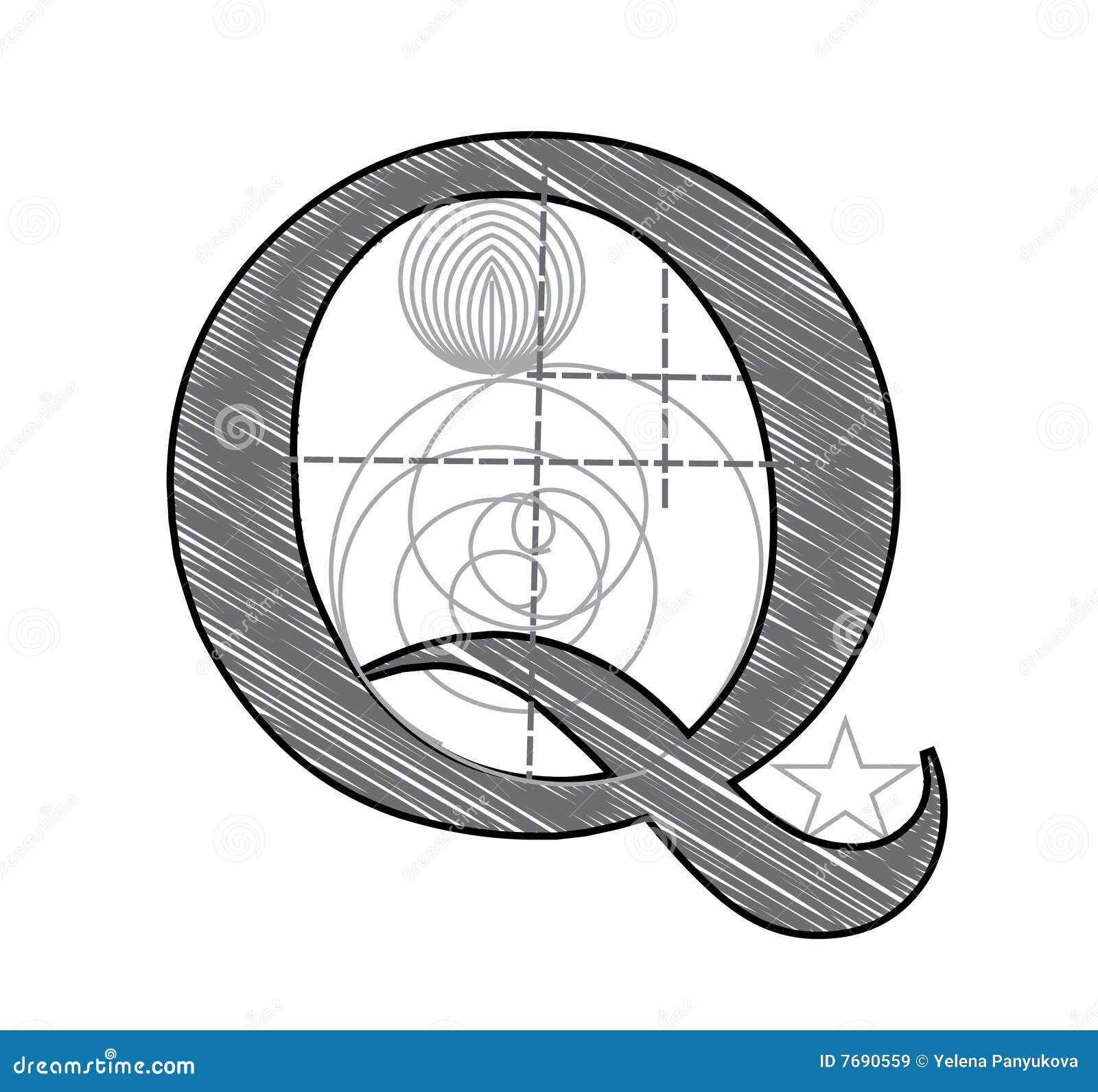 Letra Q ilustración del vector. Ilustración de cruz, alfabeto - 7690559