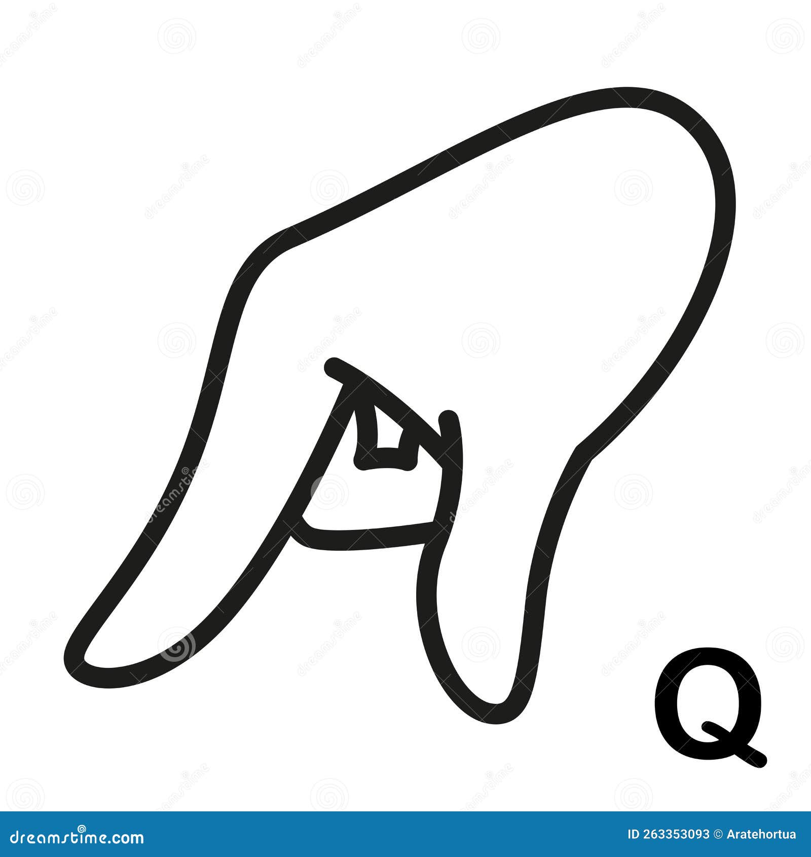 Letra Q Del Icono Del Lenguaje De Signos Vector Ilustración del Vector ...