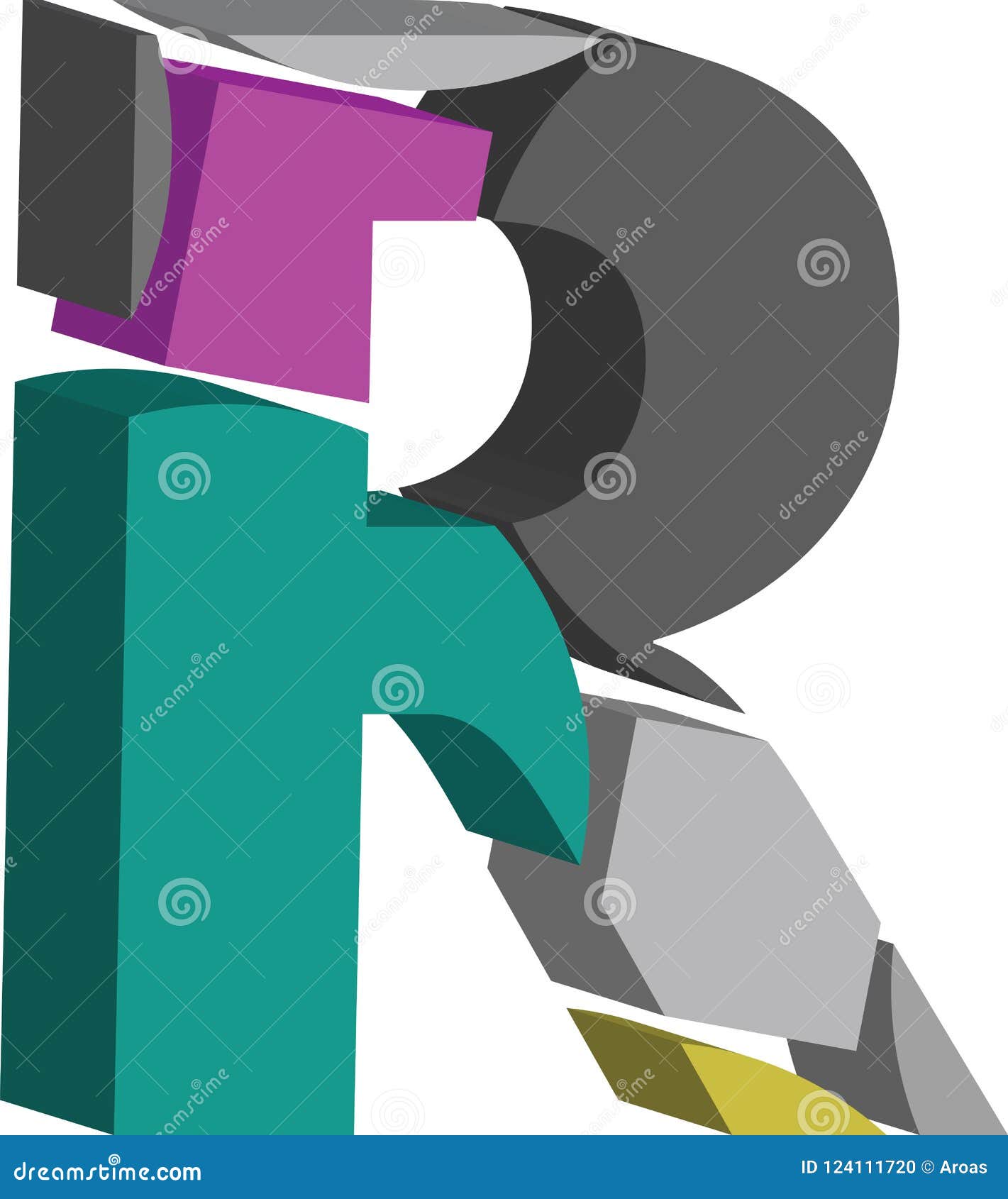 Letra R de la fuente 3d ilustración del vector. Ilustración de ...