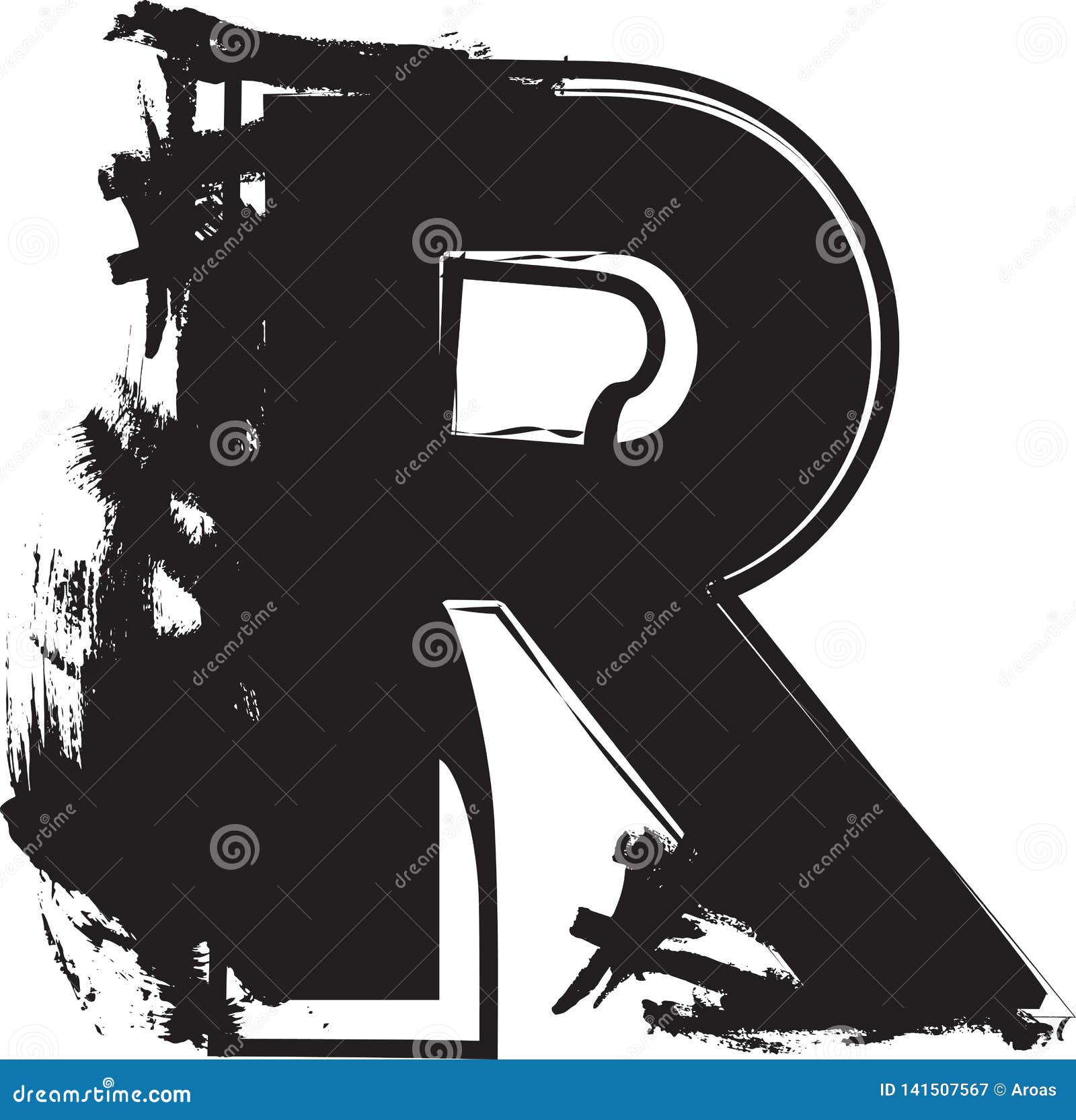 LETRA R De La Fuente Del Grunge Ilustración del Vector - Ilustración de ...
