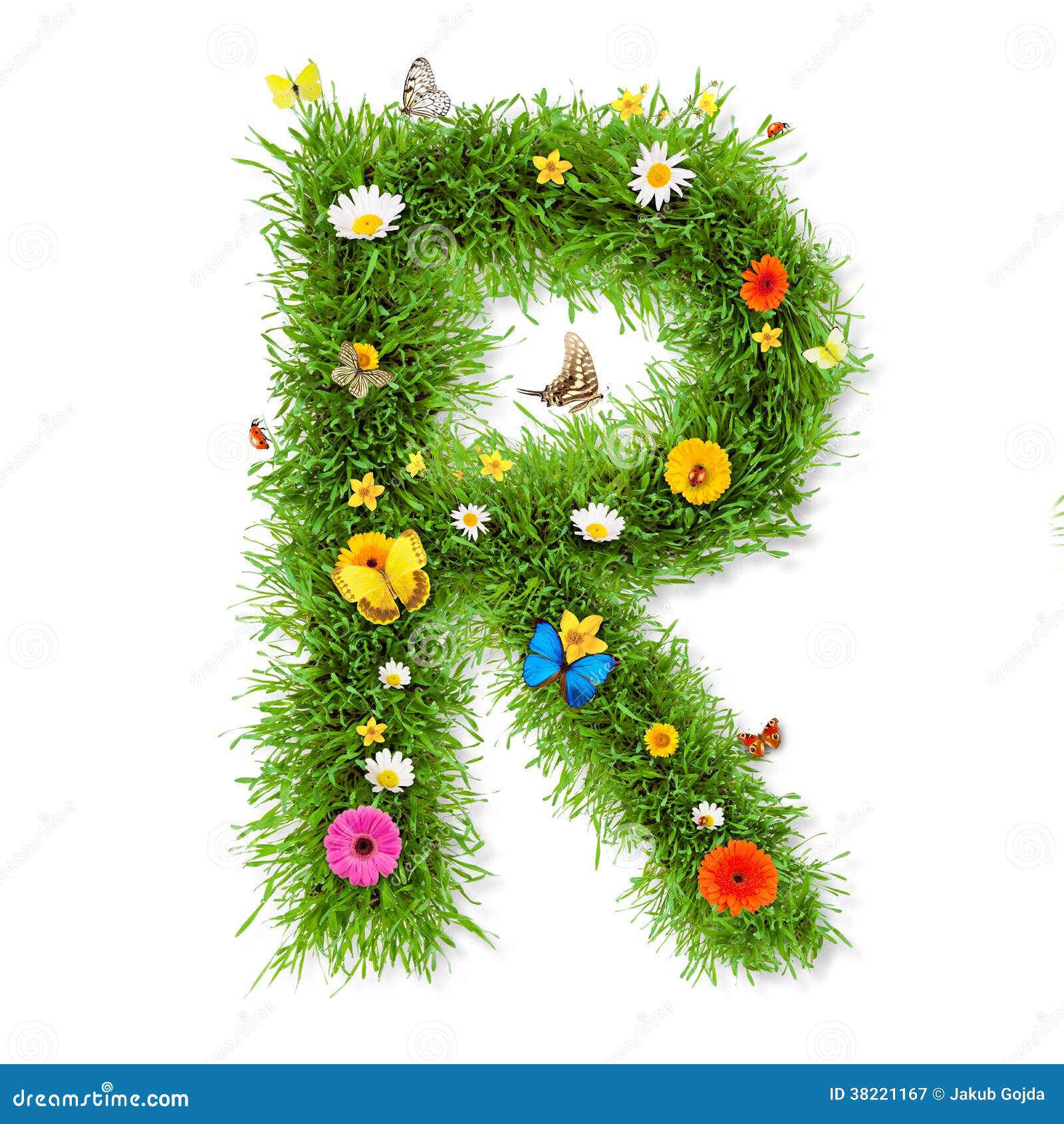 Letra R de la primavera stock de ilustración. Ilustración de ...