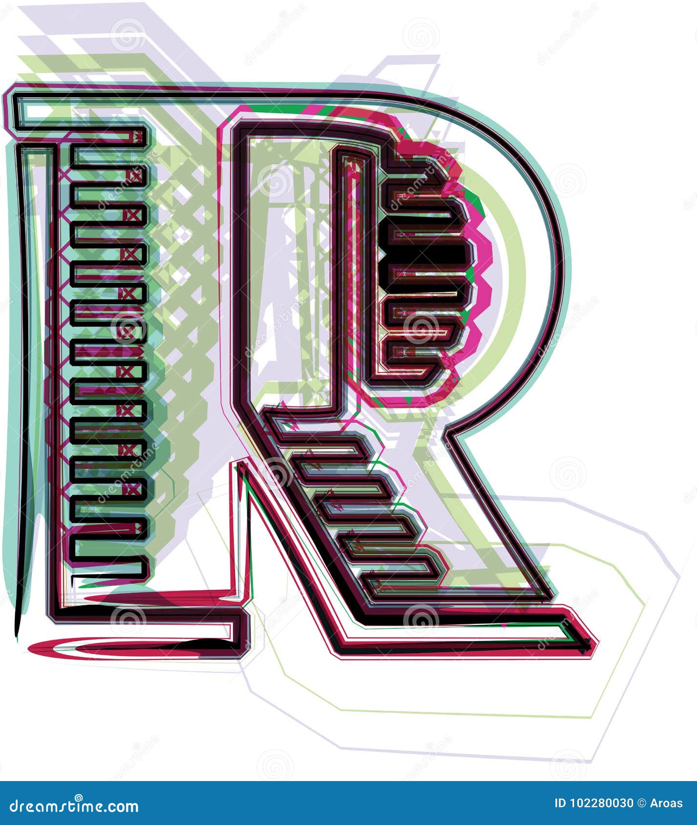 LETRA R Del Ejemplo De La Fuente Ilustración del Vector - Ilustración ...