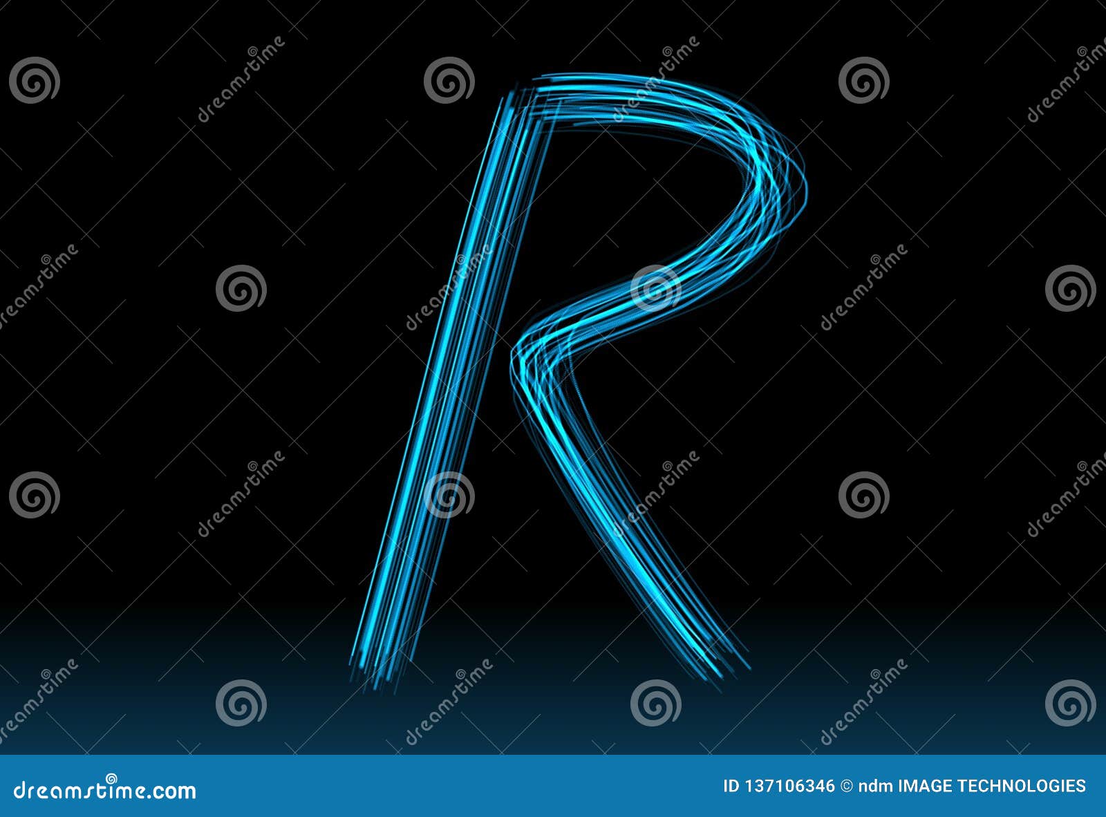 Letra R en fondo negro stock de ilustración. Ilustración de moderno ...