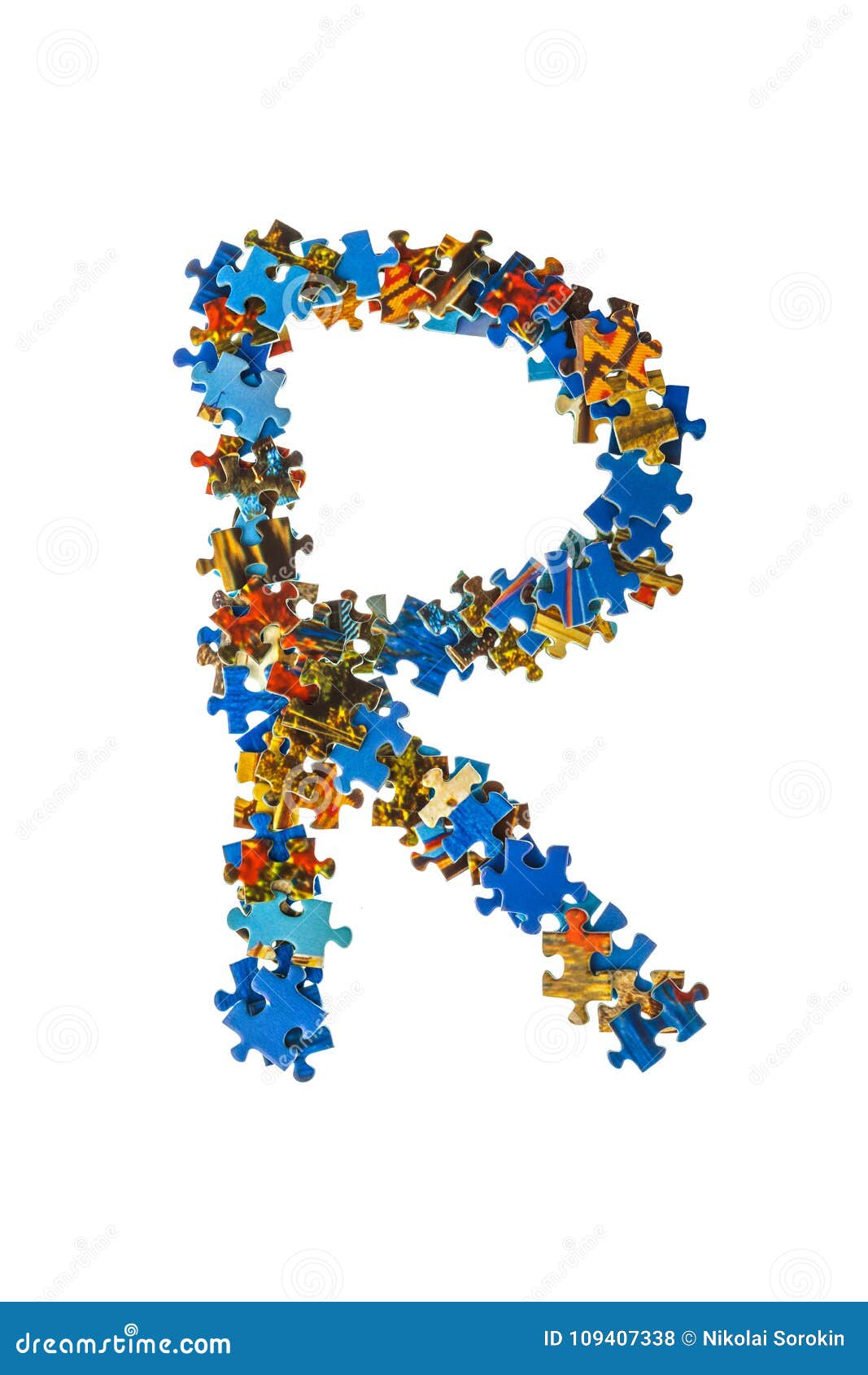 Letra R Feita De Partes Do Enigma Foto de Stock - Imagem de ...