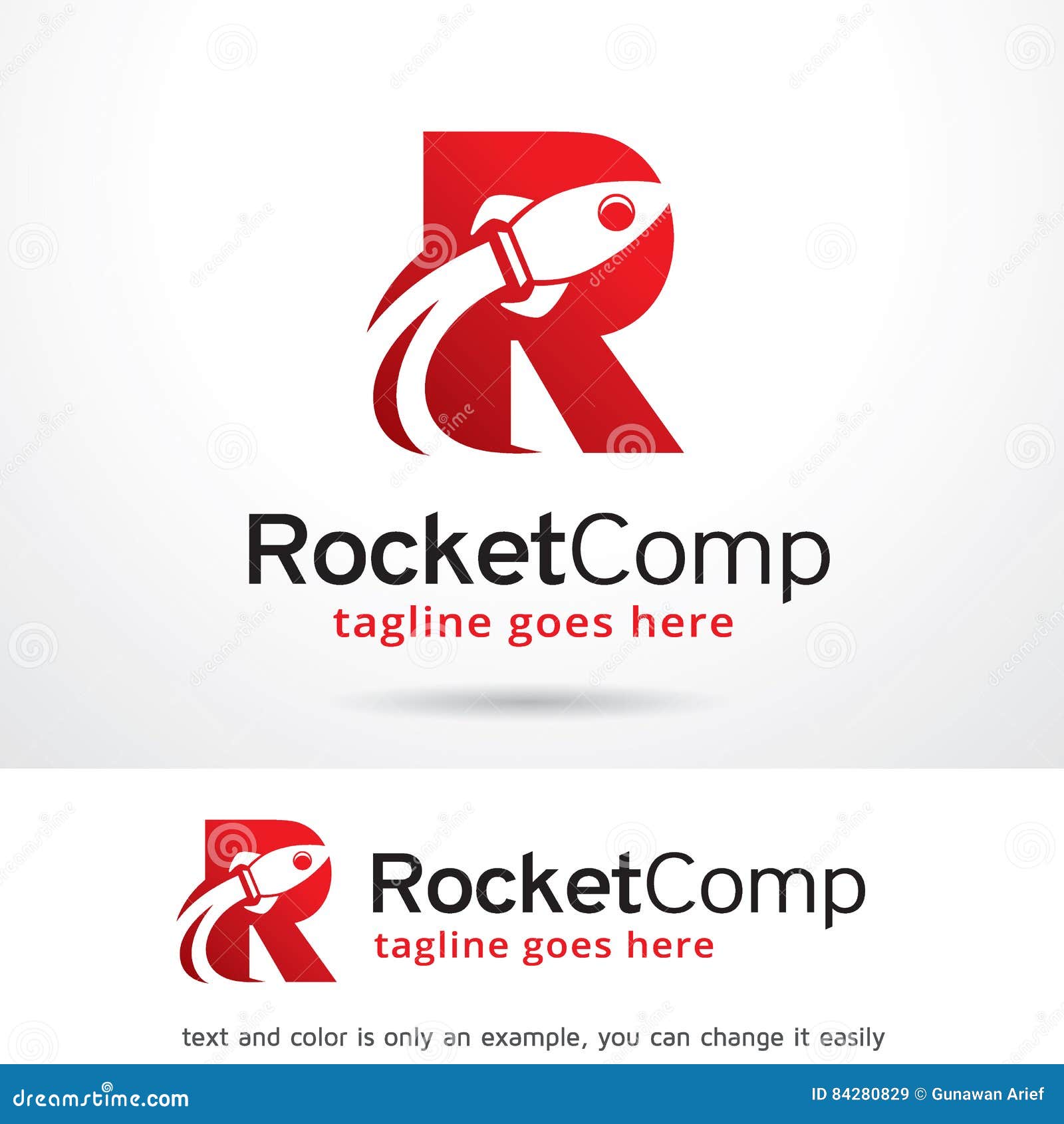 Letra R Rocket Logo Template Design Vector Ilustración del Vector ...