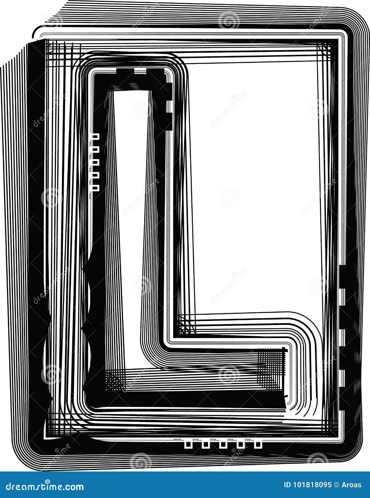 Letra Rayada L De La Fuente Ilustración del Vector - Ilustración de ...