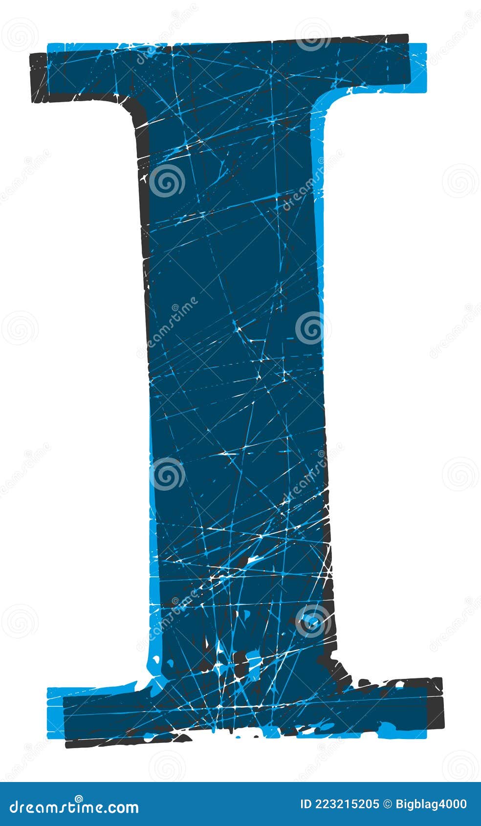 Letra riscada alternada. ilustração stock. Ilustração de azul - 223215205