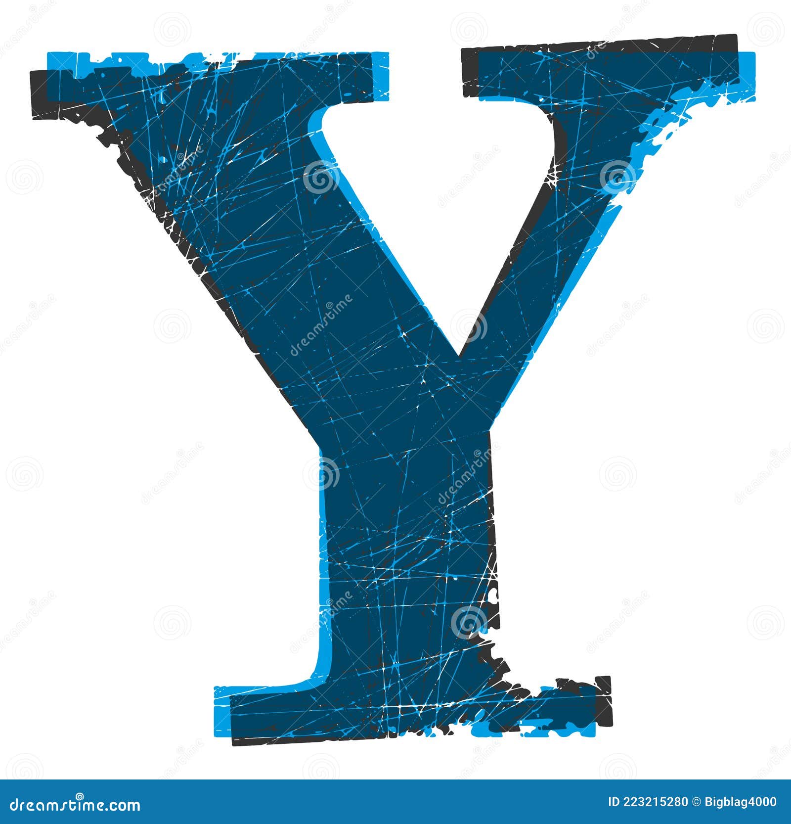 Letra riscada alternada. ilustração stock. Ilustração de azul - 223215280