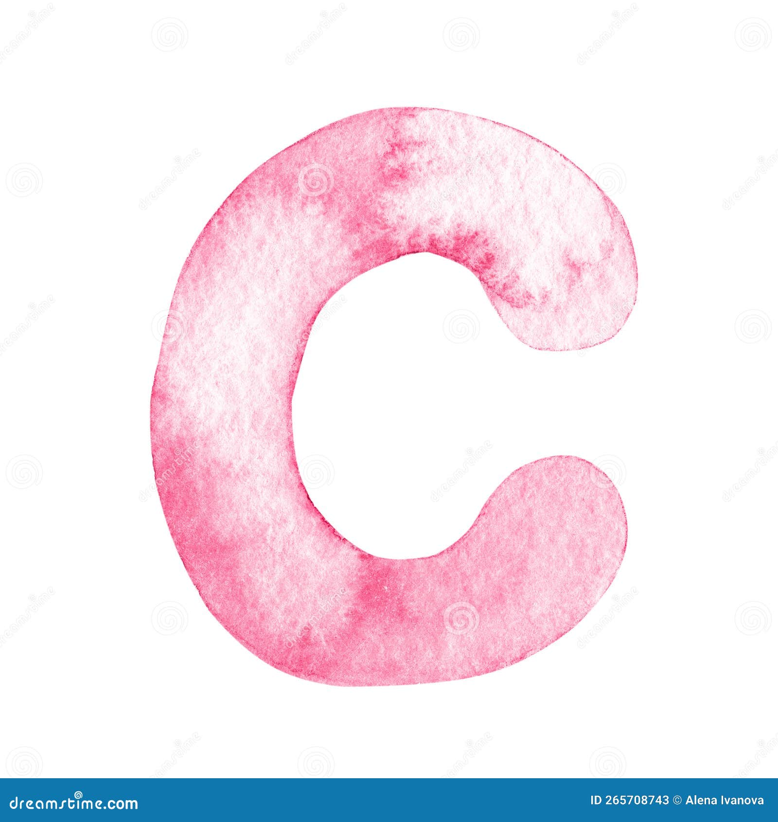 Letra Rosa Aquarela C Isolada Em Branco Imagem de Stock - Imagem de ...