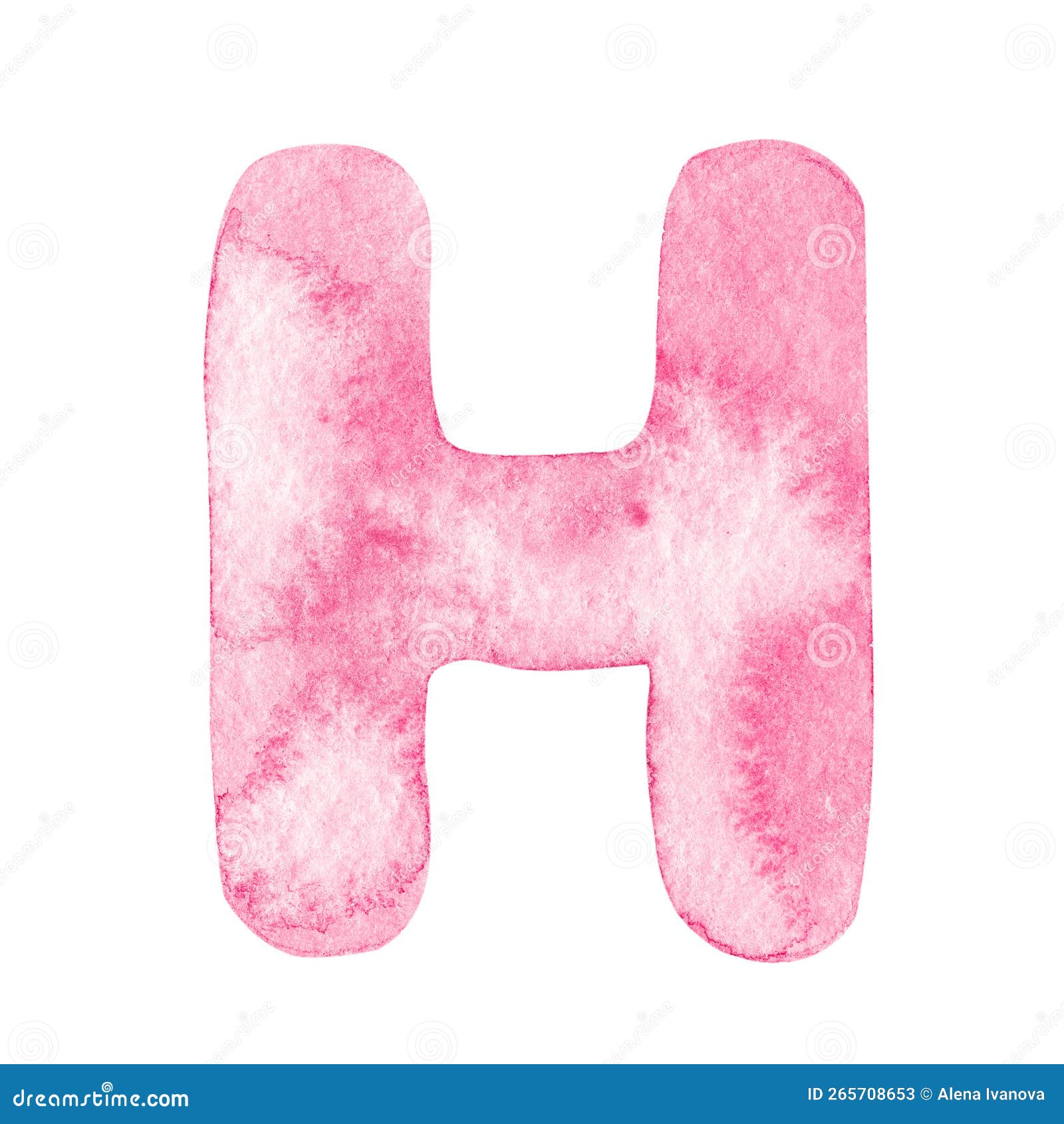 Letra Rosa Aquarela H Isolada Em Branco Ilustração Stock - Ilustração ...