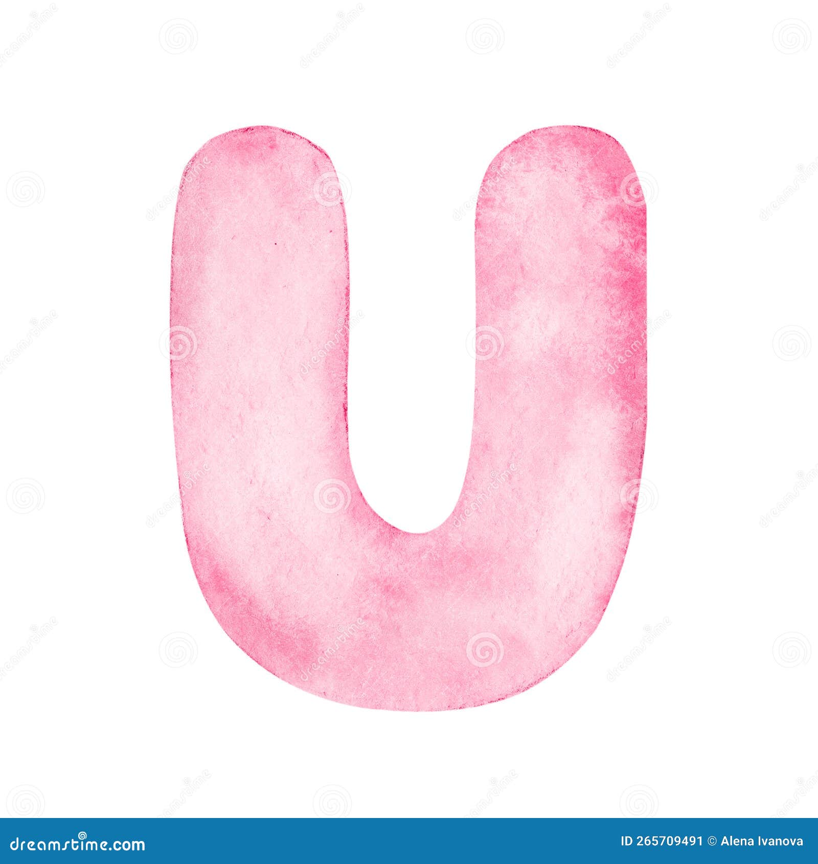 Letra Rosa Aquarela U Isolada Em Branco Imagem de Stock - Imagem de ...